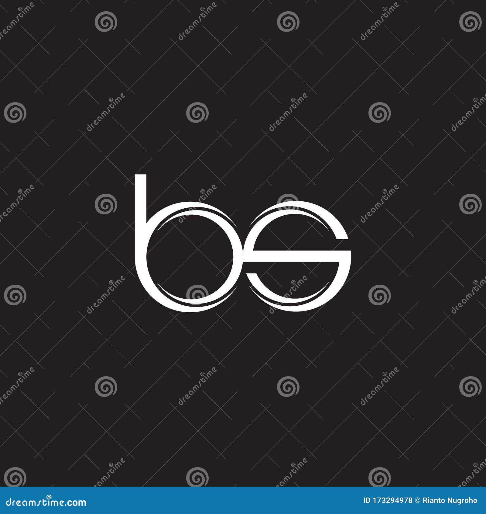 BS Initial Letter Split Lowercase Logo Modern Monogram Template Isolated on Black White Stock ...
