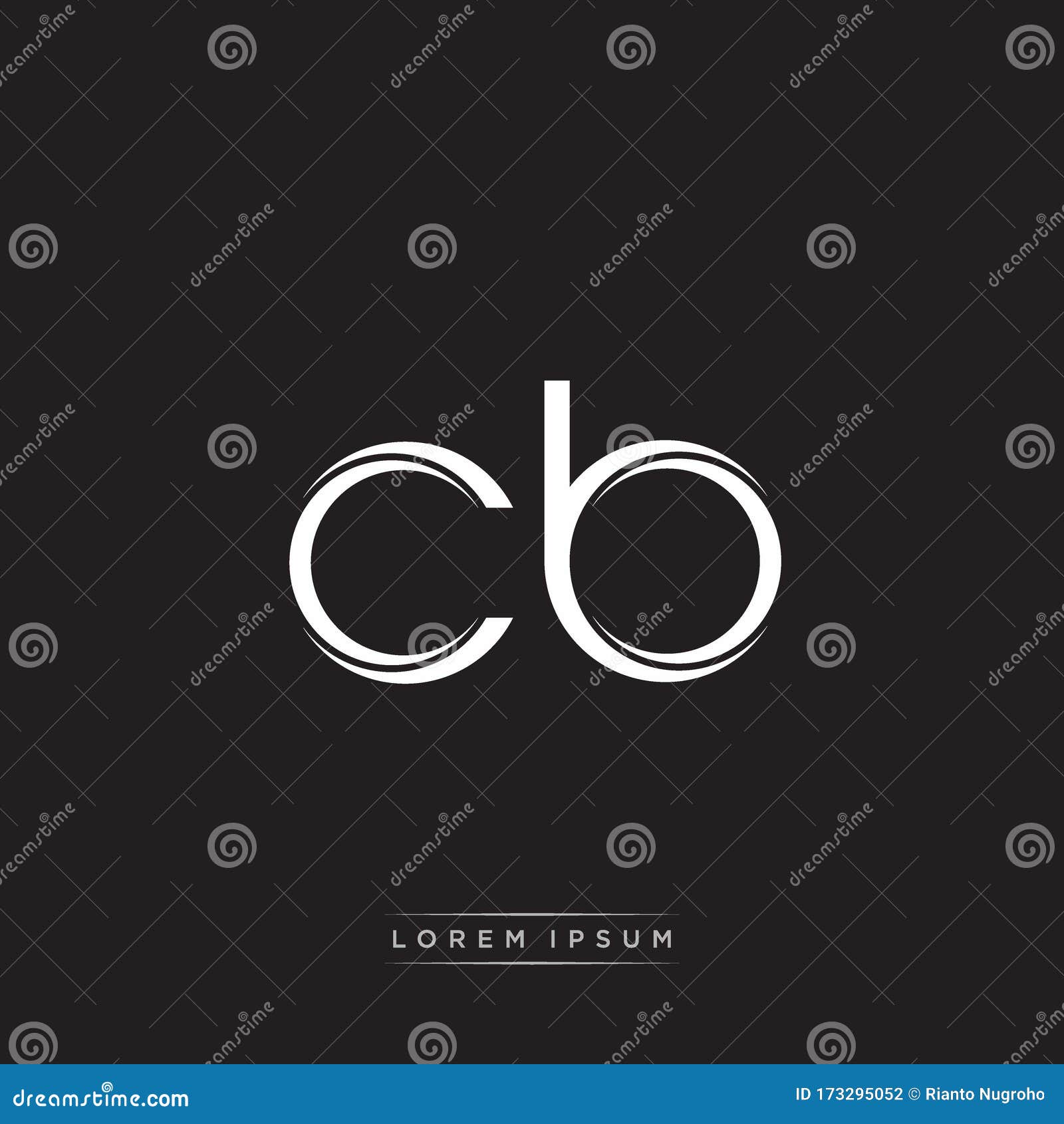 CB Initial Letter Split Lowercase Logo Modern Monogram Template Isolated on Black White Stock ...