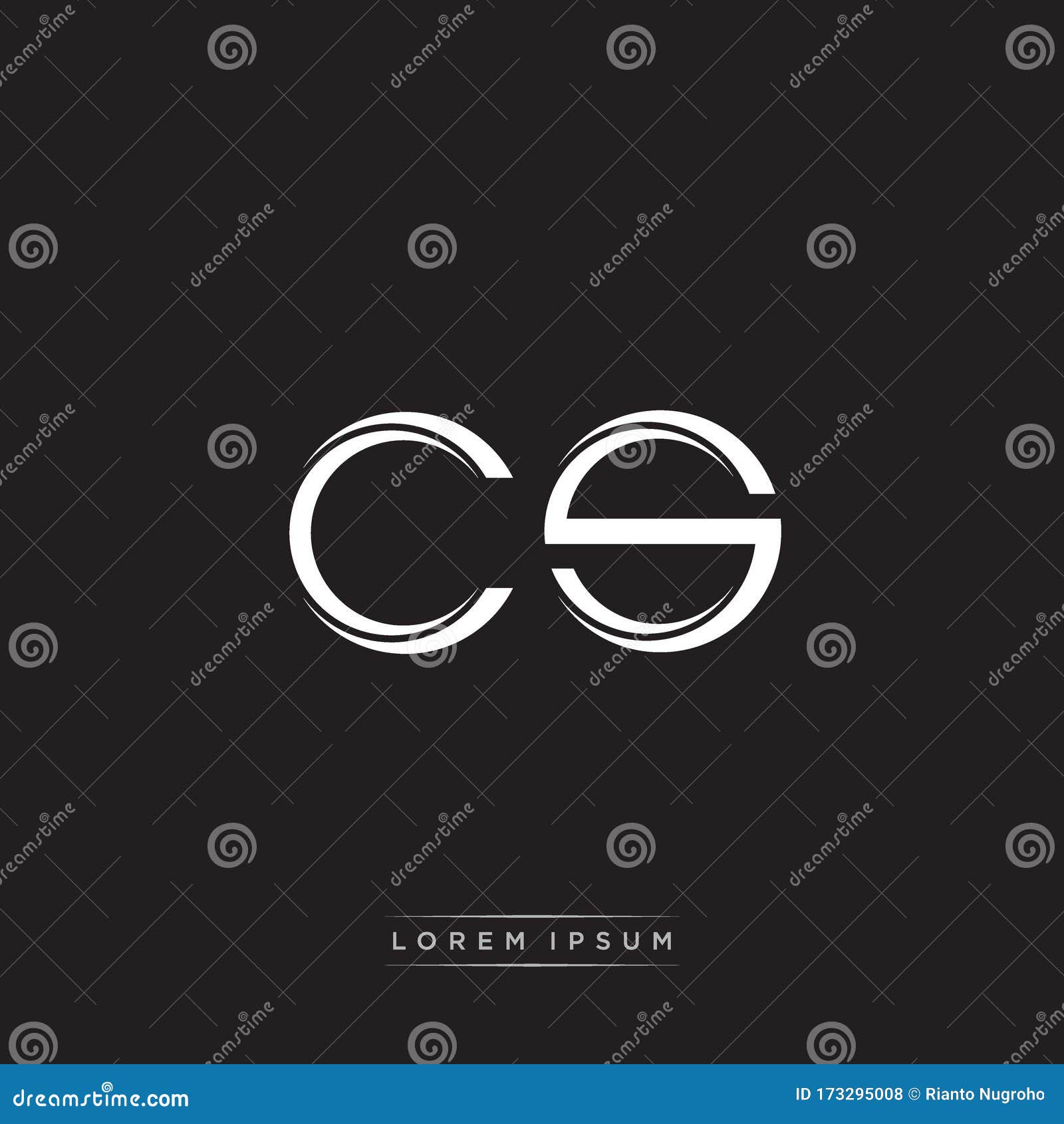 CS Initial Letter Split Lowercase Logo Modern Monogram Template Isolated on Black White Stock ...