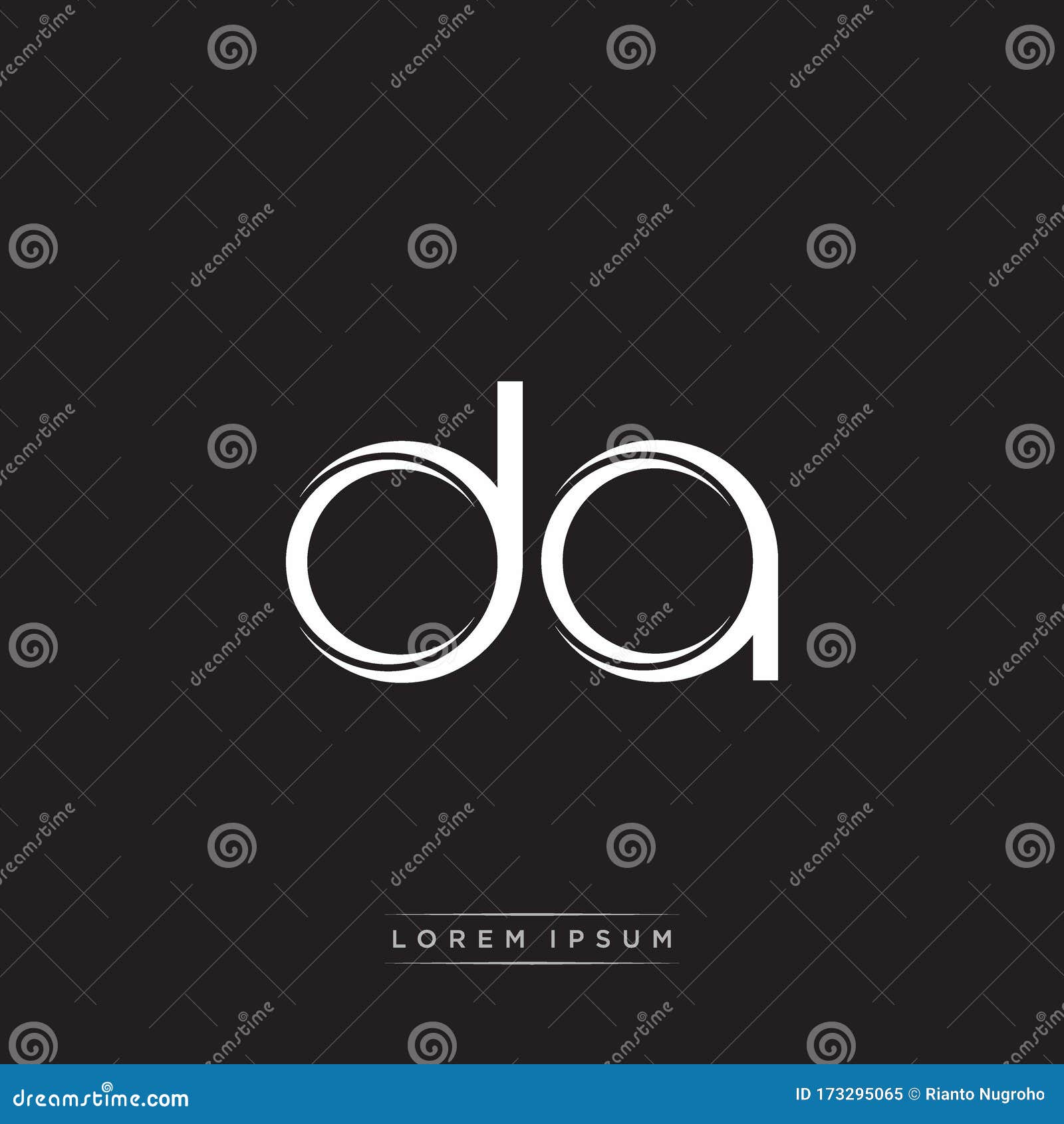 DA Initial Letter Split Lowercase Logo Modern Monogram Template ...