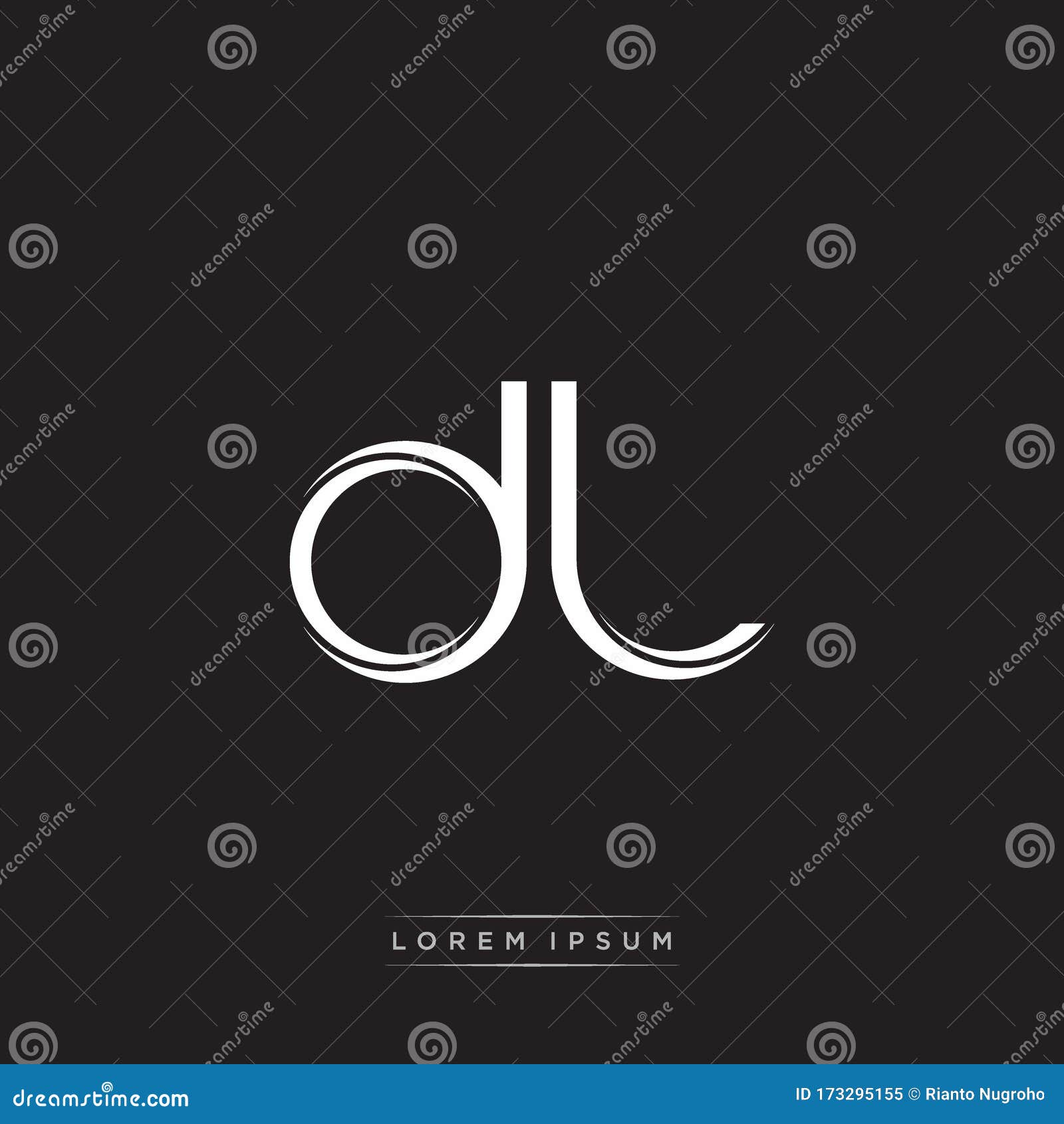 DL Initial Letter Split Lowercase Logo Modern Monogram Template Isolated on Black White Stock ...