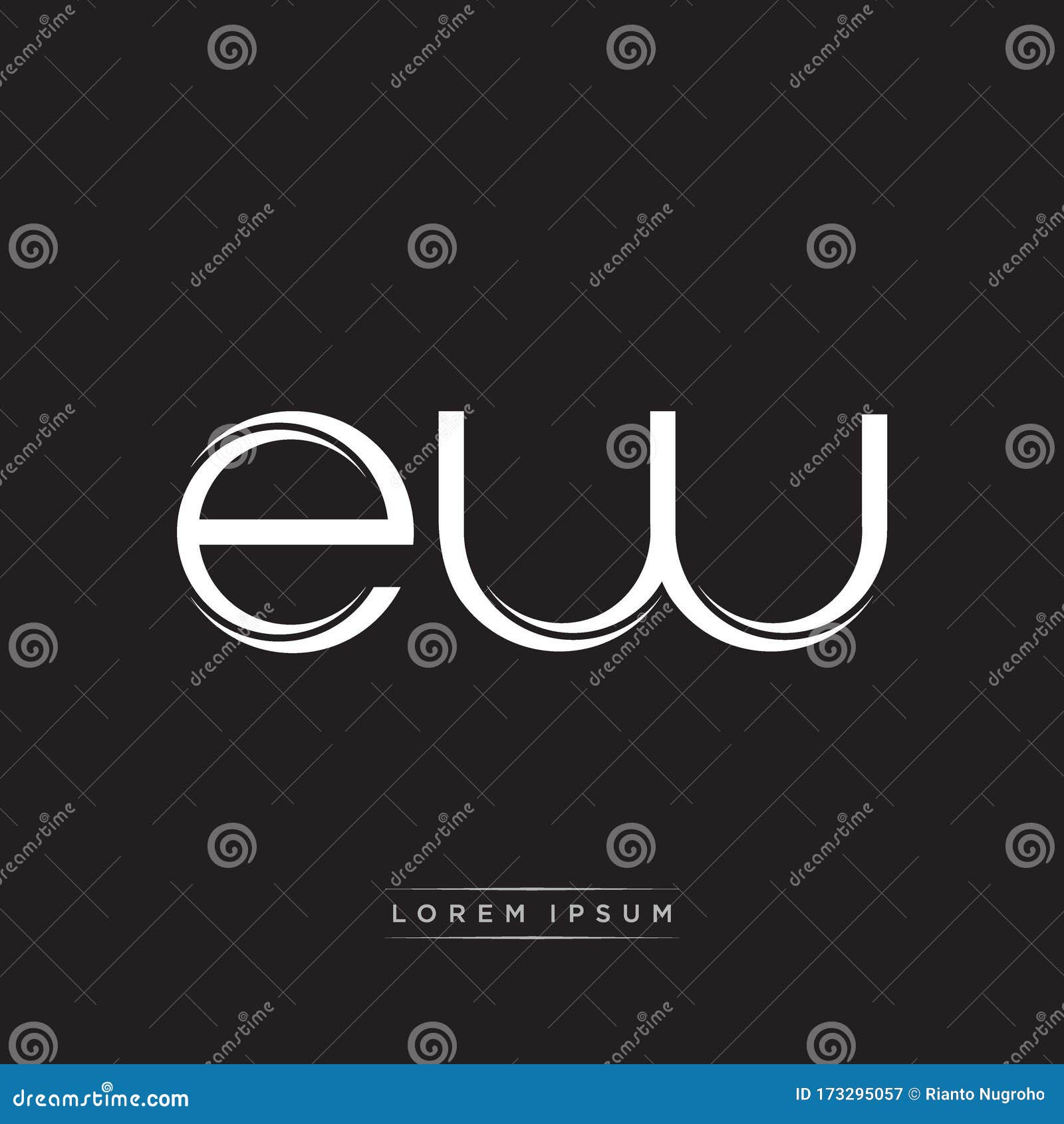 EW Initial Letter Split Lowercase Logo Modern Monogram Template ...