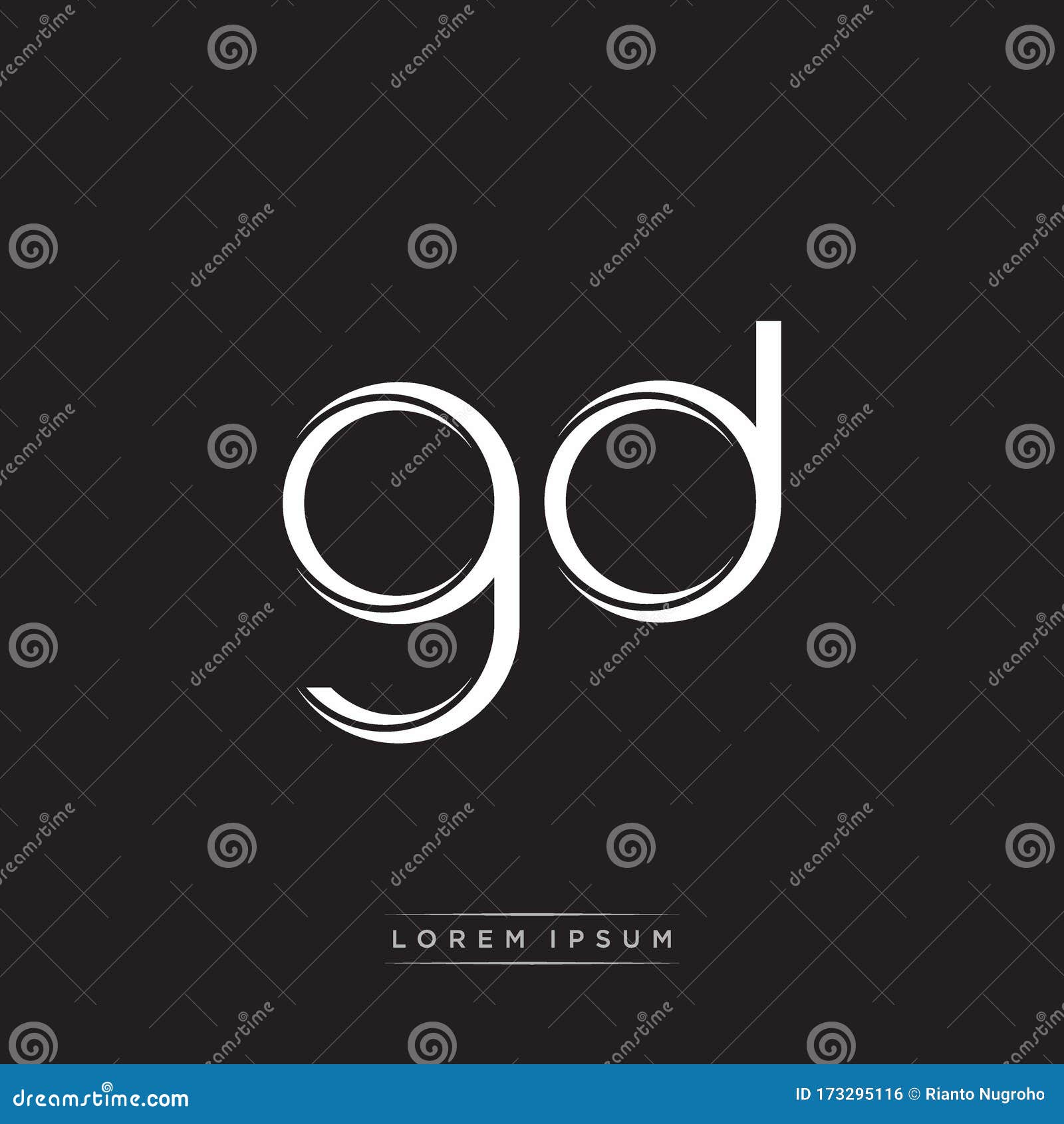 GD Initial Letter Split Lowercase Logo Modern Monogram Template ...
