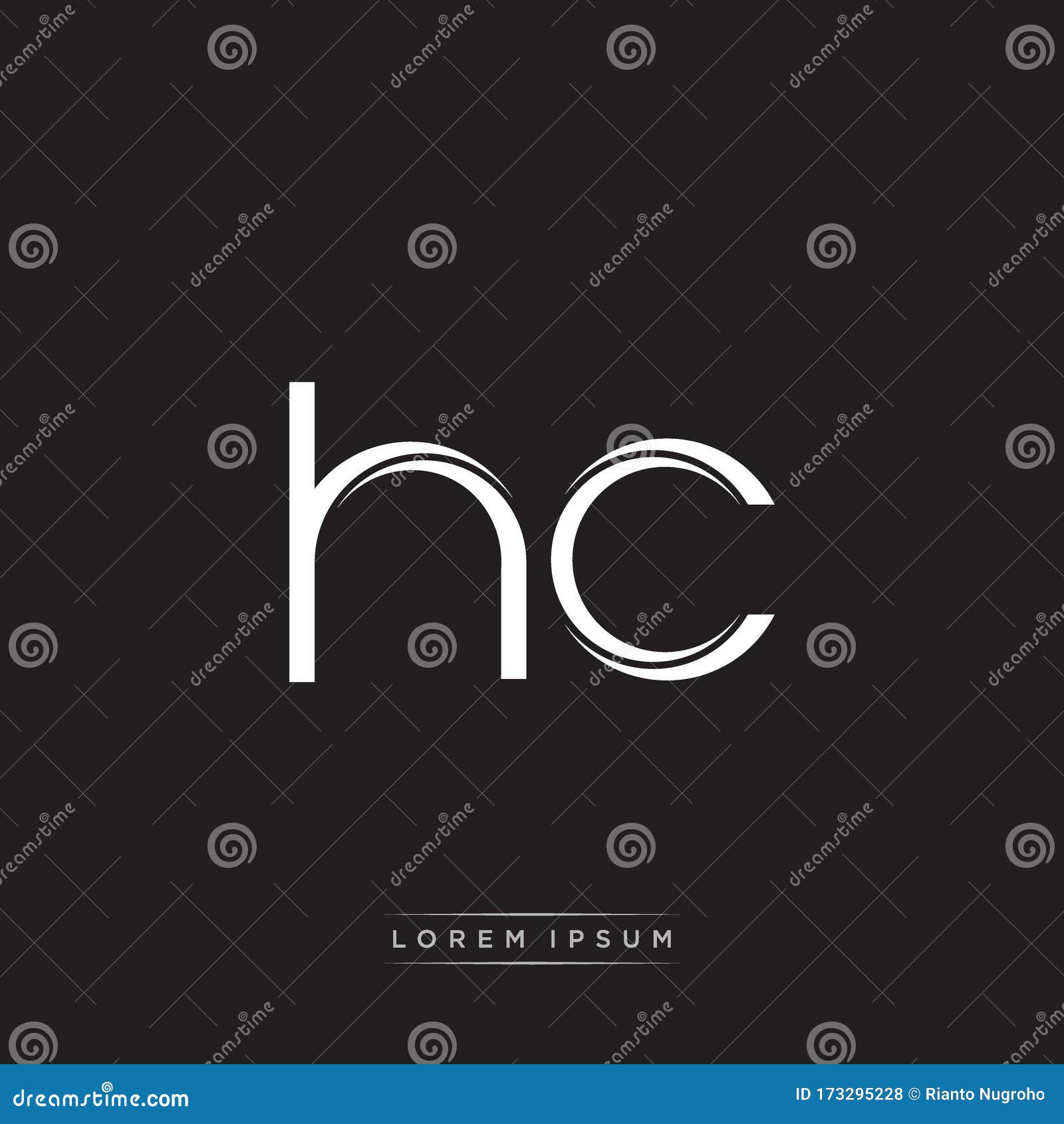 HC Initial Letter Split Lowercase Logo Modern Monogram Template ...