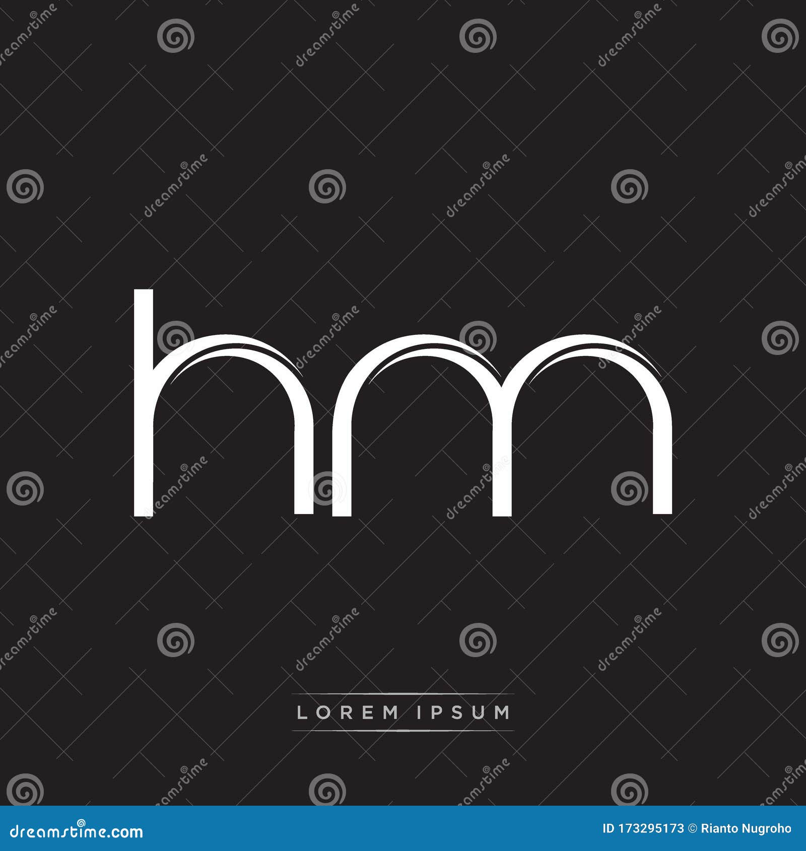 HM Initial Letter Split Lowercase Logo Modern Monogram Template ...