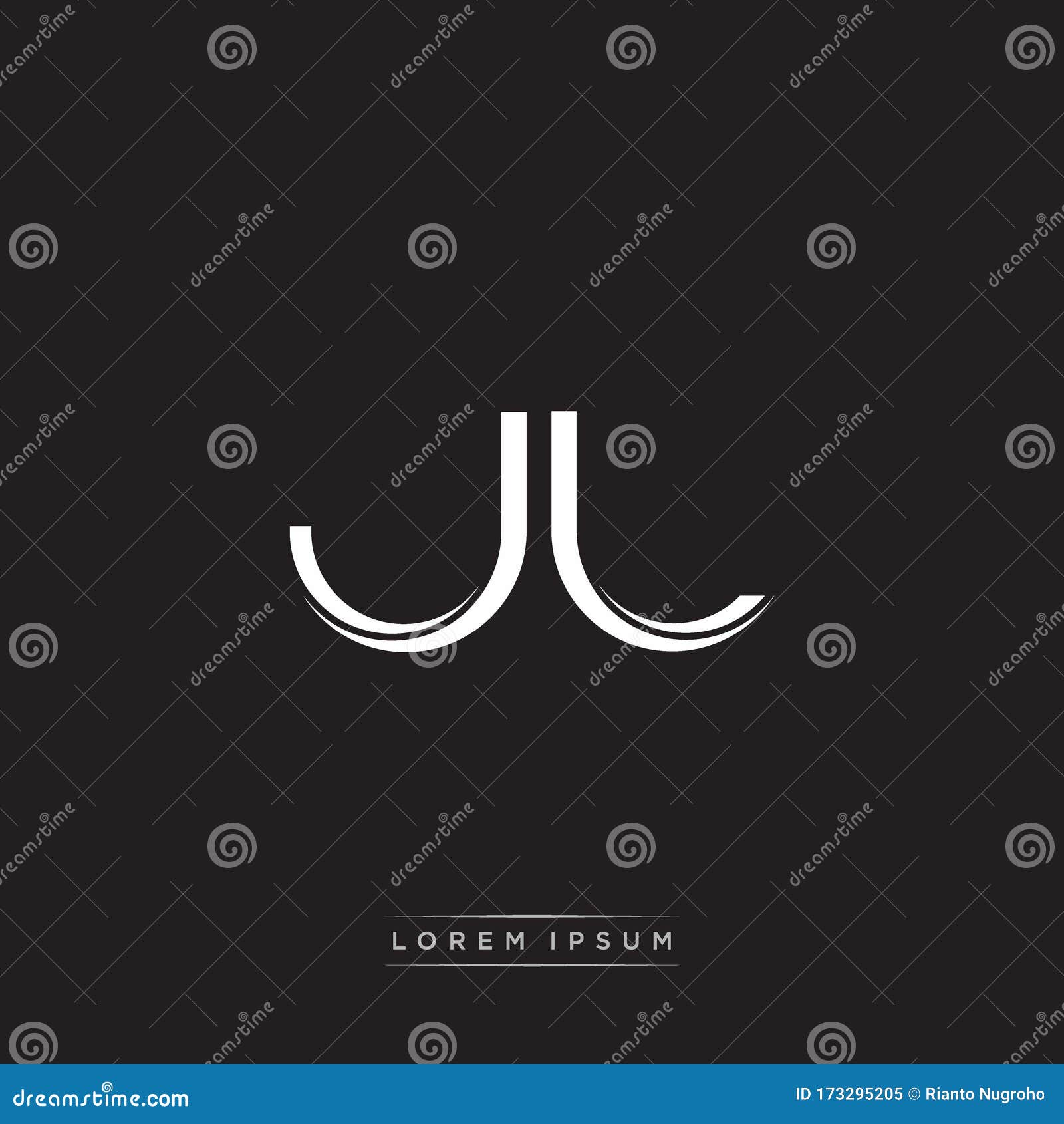 JL Initial Letter Split Lowercase Logo Modern Monogram Template Isolated on Black White Stock ...