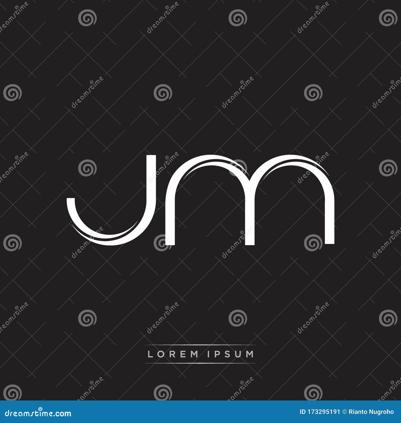 JM Initial Letter Split Lowercase Logo Modern Monogram Template ...