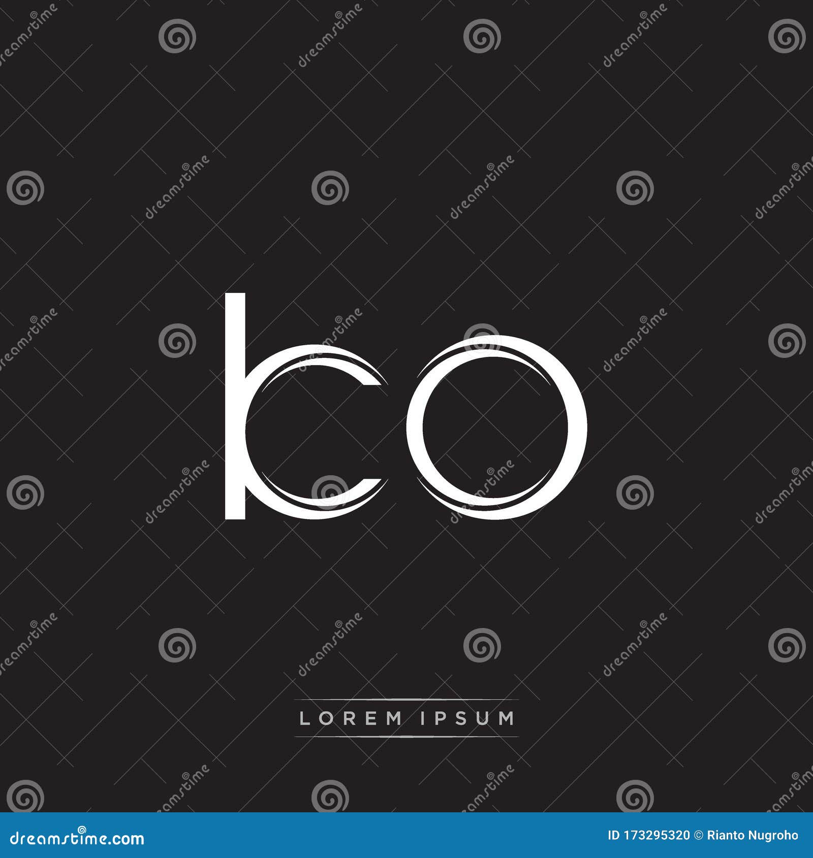 KO Initial Letter Split Lowercase Logo Modern Monogram Template ...