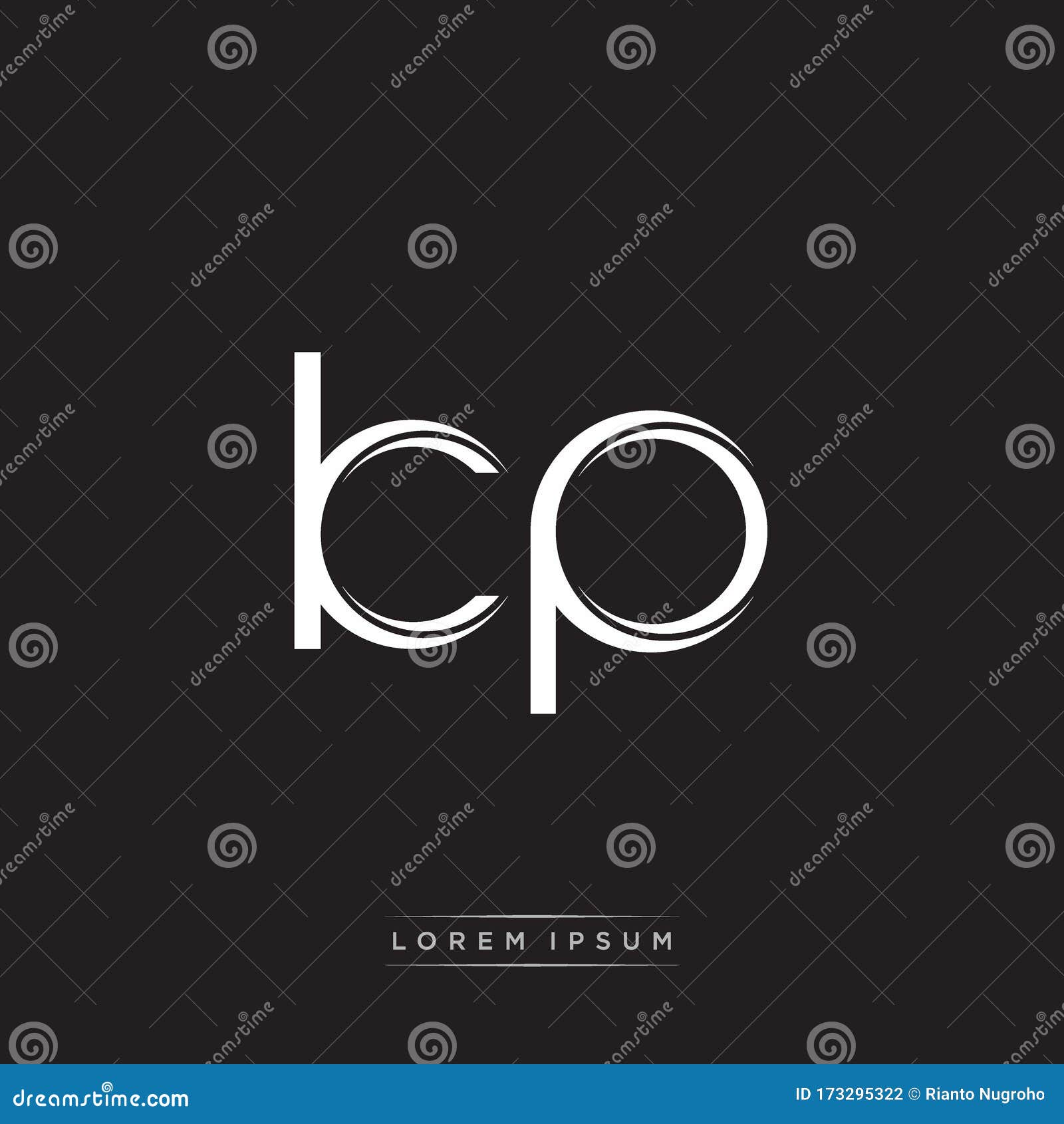 KP Initial Letter Split Lowercase Logo Modern Monogram Template ...