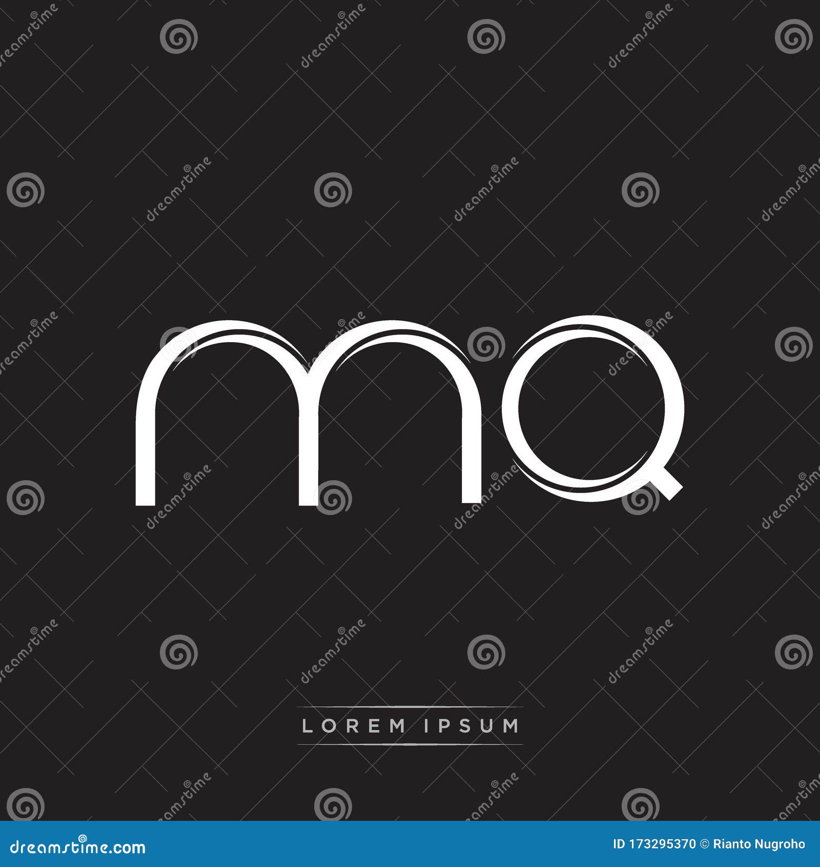 MQ Initial Letter Split Lowercase Logo Modern Monogram Template ...