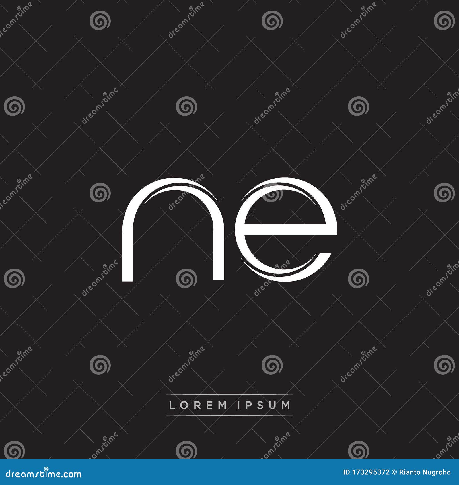 NE Initial Letter Split Lowercase Logo Modern Monogram Template ...