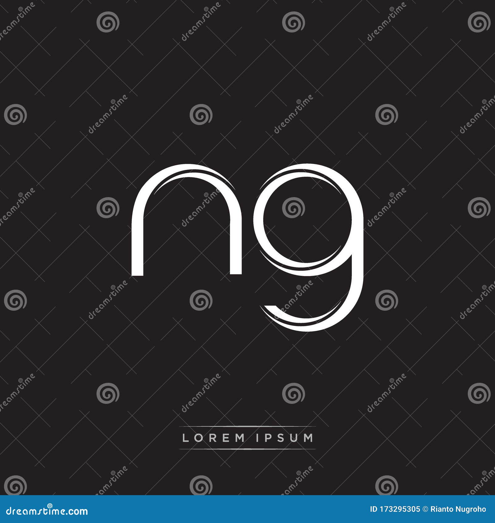 NG Initial Letter Split Lowercase Logo Modern Monogram Template ...