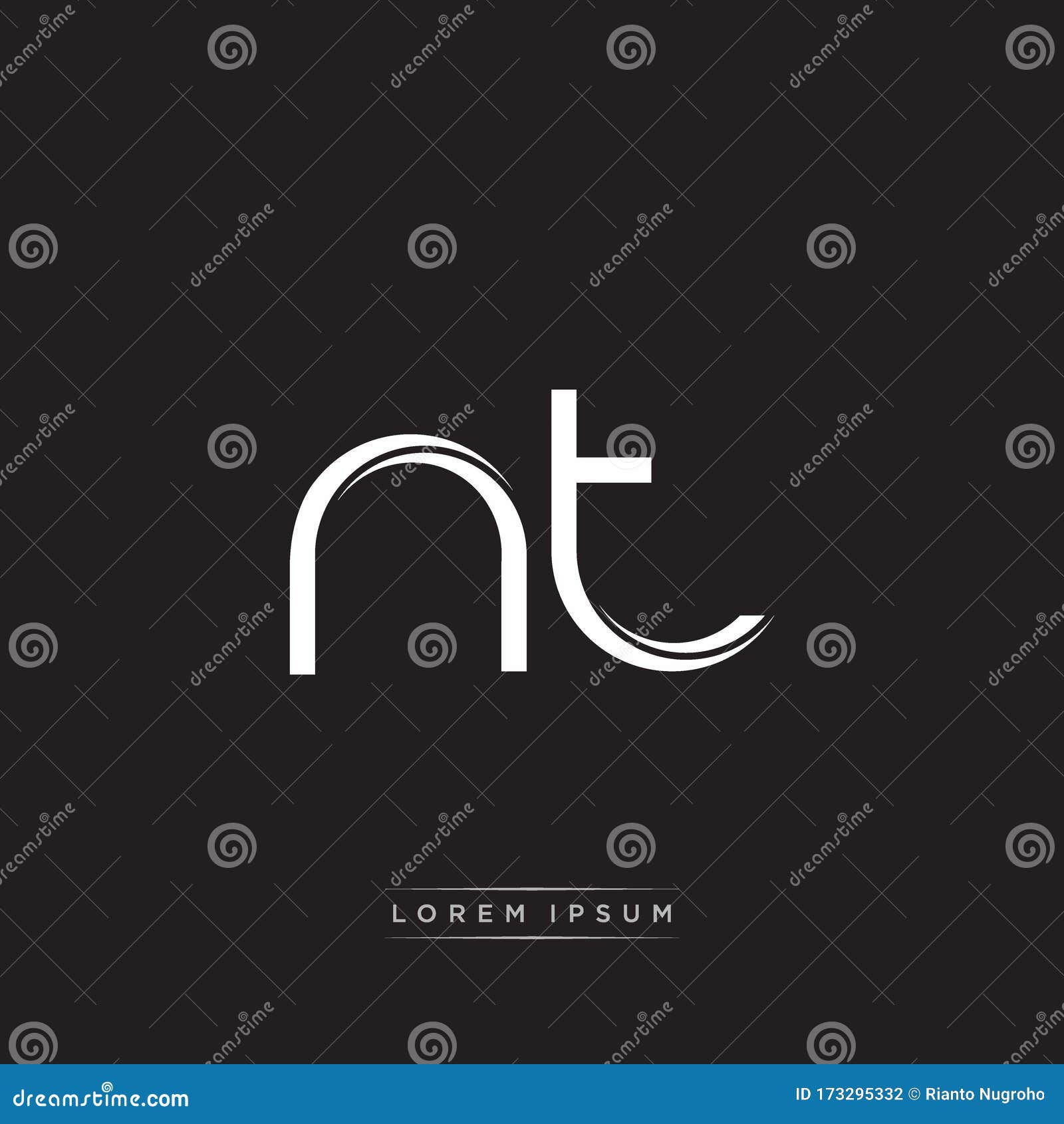 NT Initial Letter Split Lowercase Logo Modern Monogram Template ...