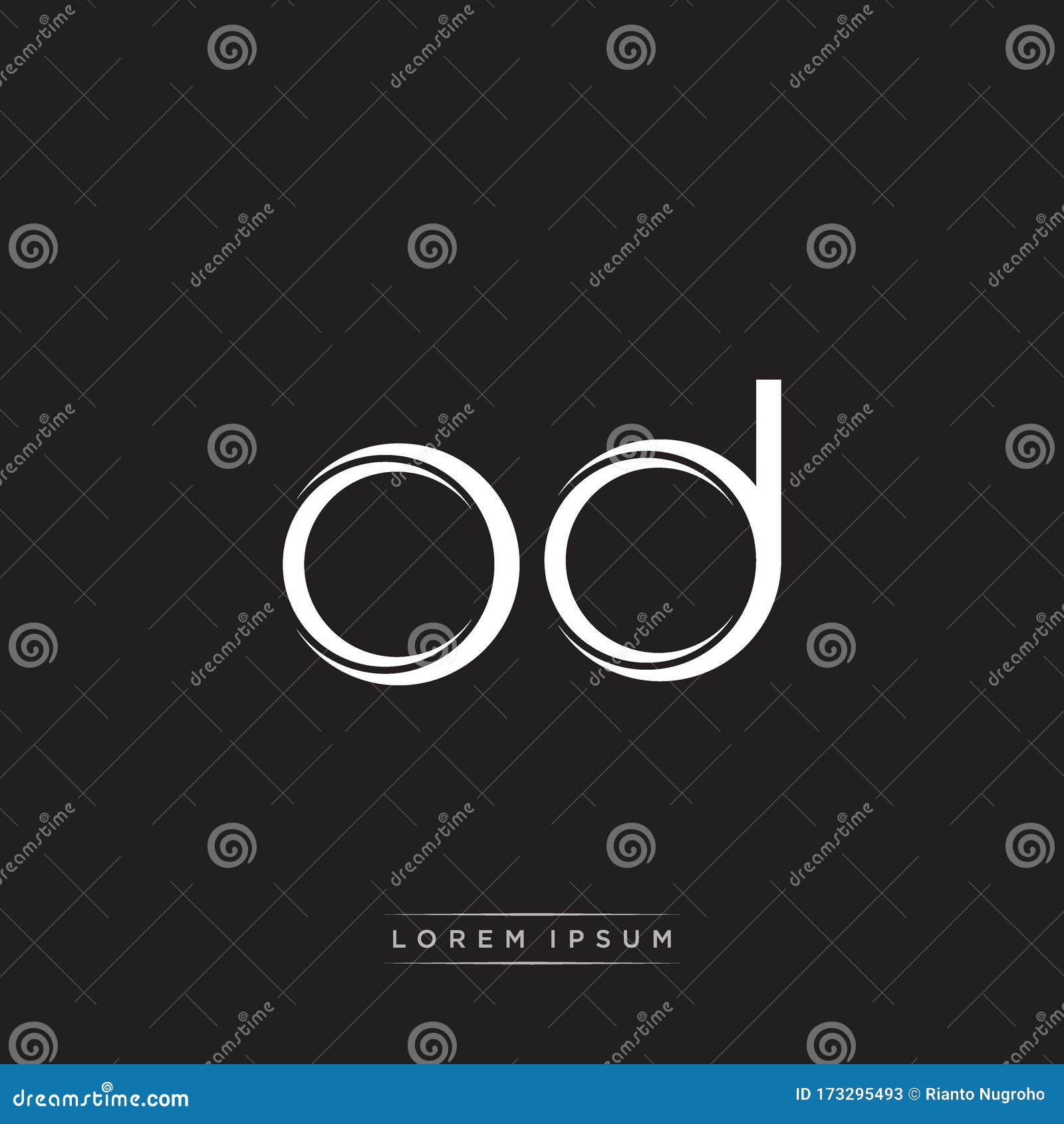 OD Initial Letter Split Lowercase Logo Modern Monogram Template ...