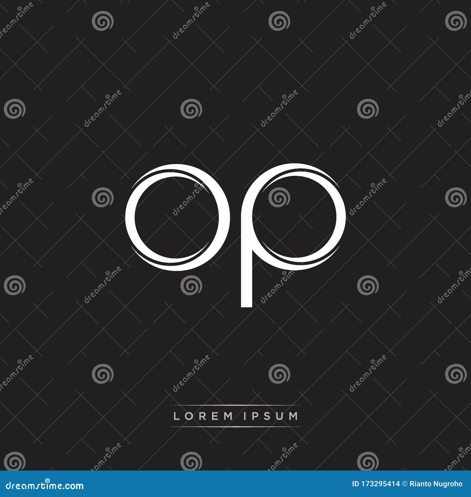 OP Initial Letter Split Lowercase Logo Modern Monogram Template ...