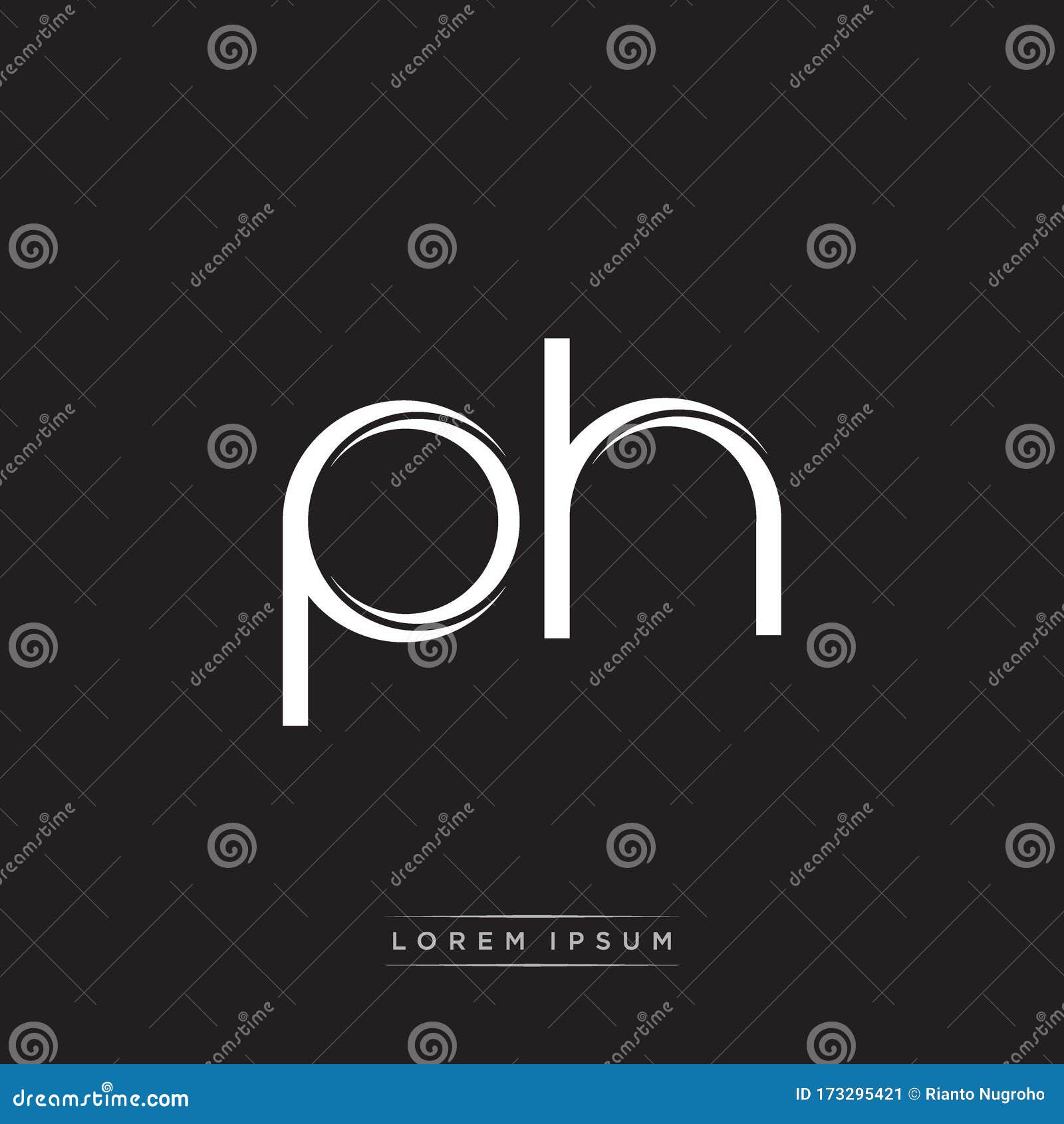 PH Initial Letter Split Lowercase Logo Modern Monogram Template ...