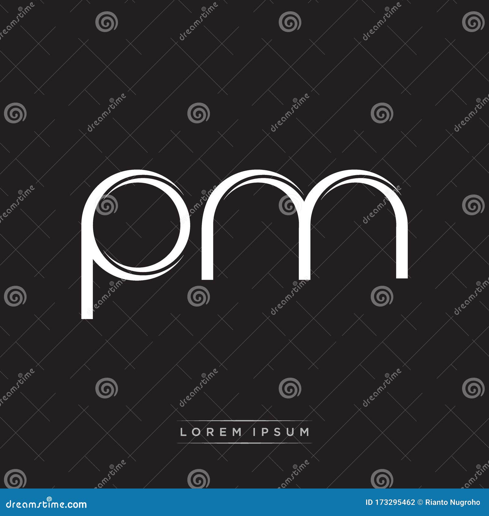 PM Initial Letter Split Lowercase Logo Modern Monogram Template ...