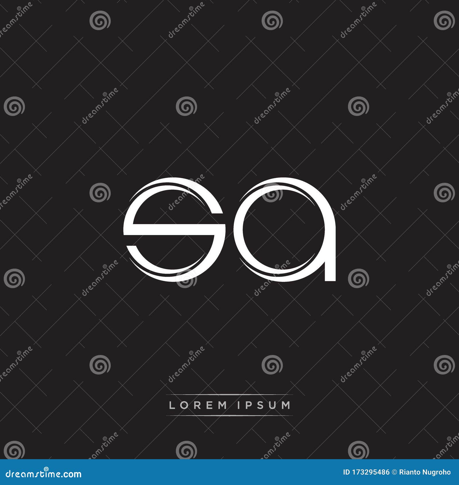 SA Initial Letter Split Lowercase Logo Modern Monogram Template ...