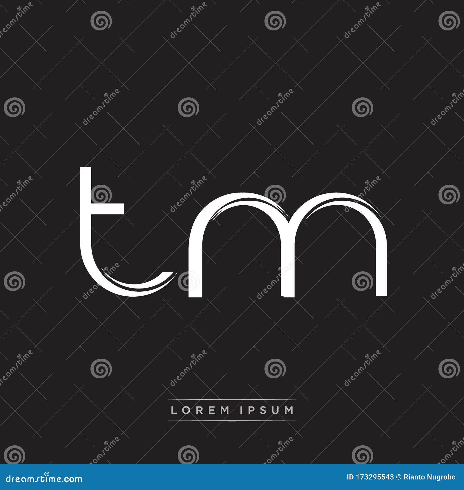 TM Initial Letter Split Lowercase Logo Modern Monogram Template ...