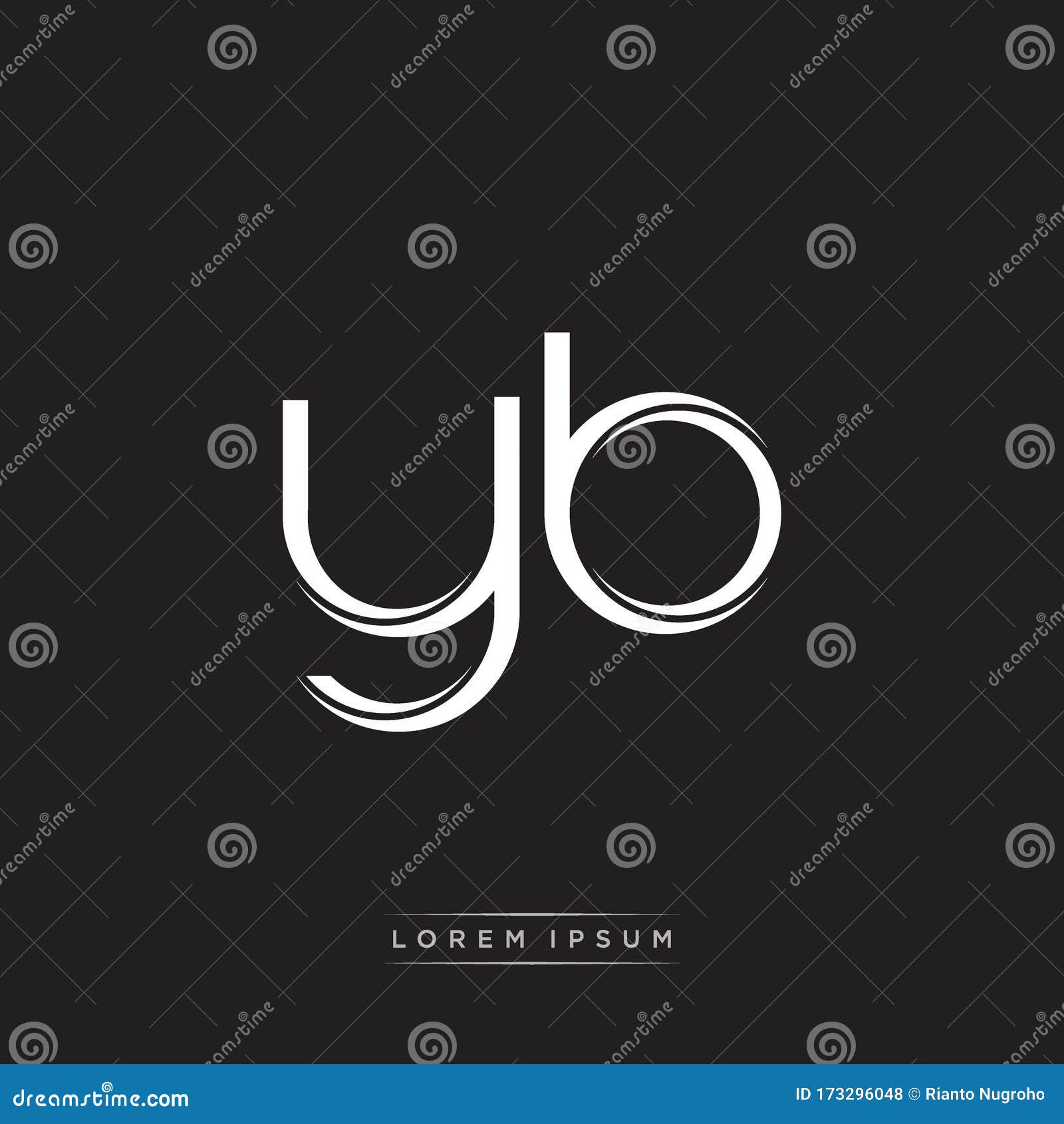 YB Initial Letter Split Lowercase Logo Modern Monogram Template ...