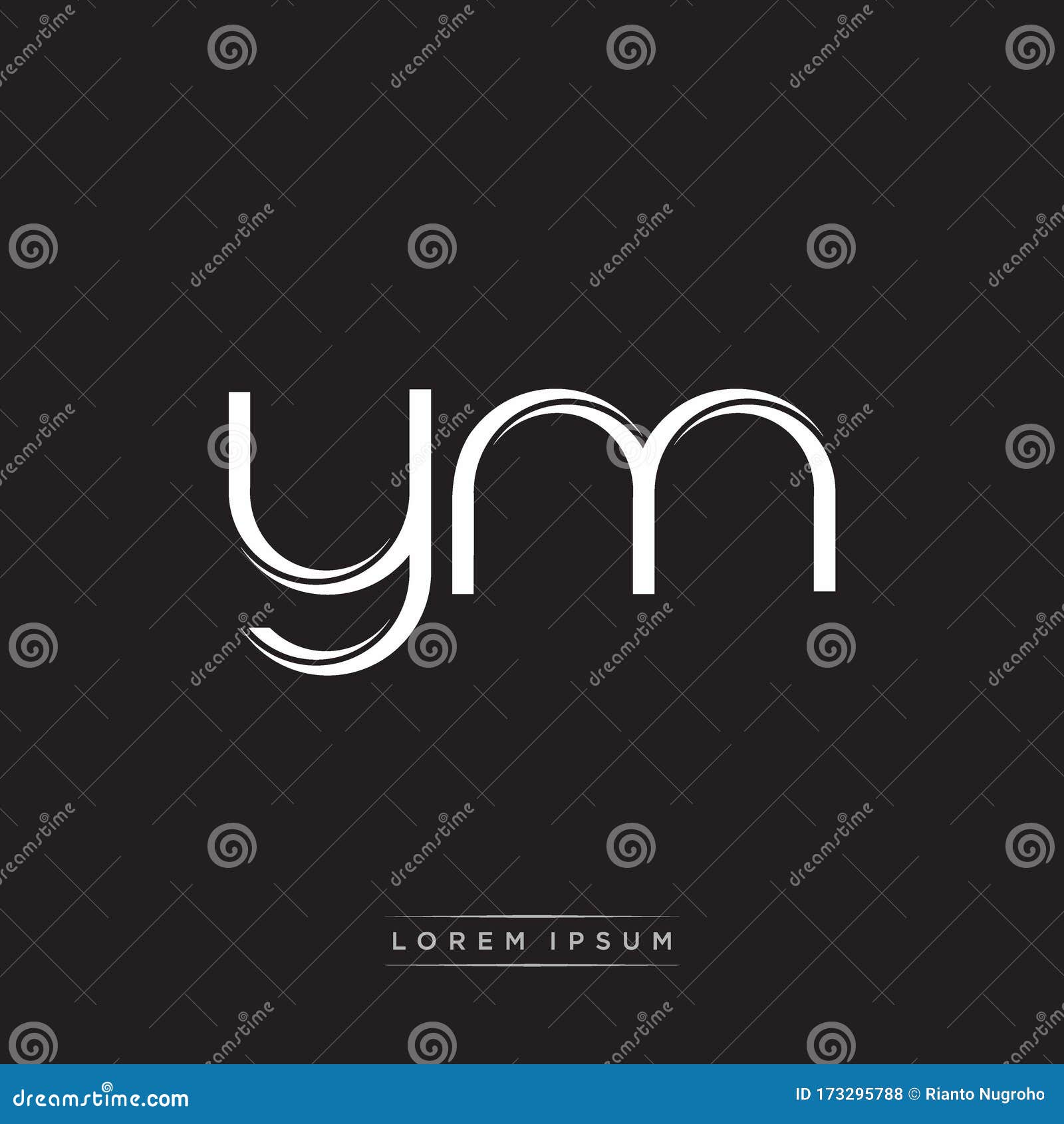 YM Initial Letter Split Lowercase Logo Modern Monogram Template ...