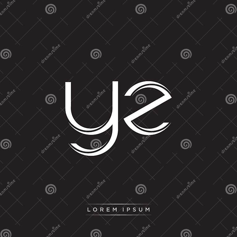 YZ Initial Letter Split Lowercase Logo Modern Monogram Template Isolated on Black White Stock ...