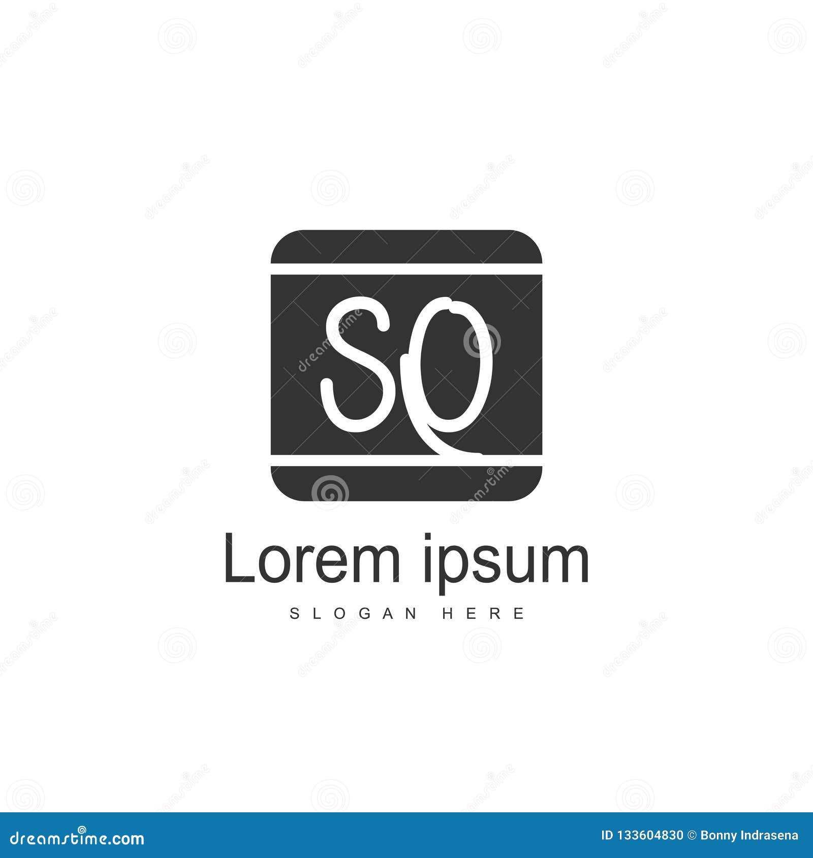 Initial Letter SQ Logo Template. Minimalist Letter Logo Stock Vector ...