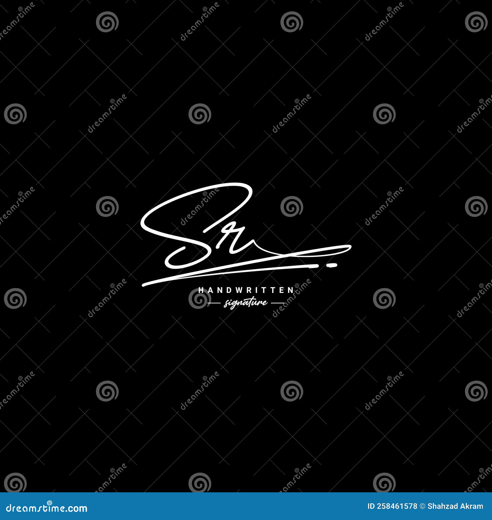 Initial Letter SR Logo - Hand Drawn Signature Style Logo Stock Vector ...
