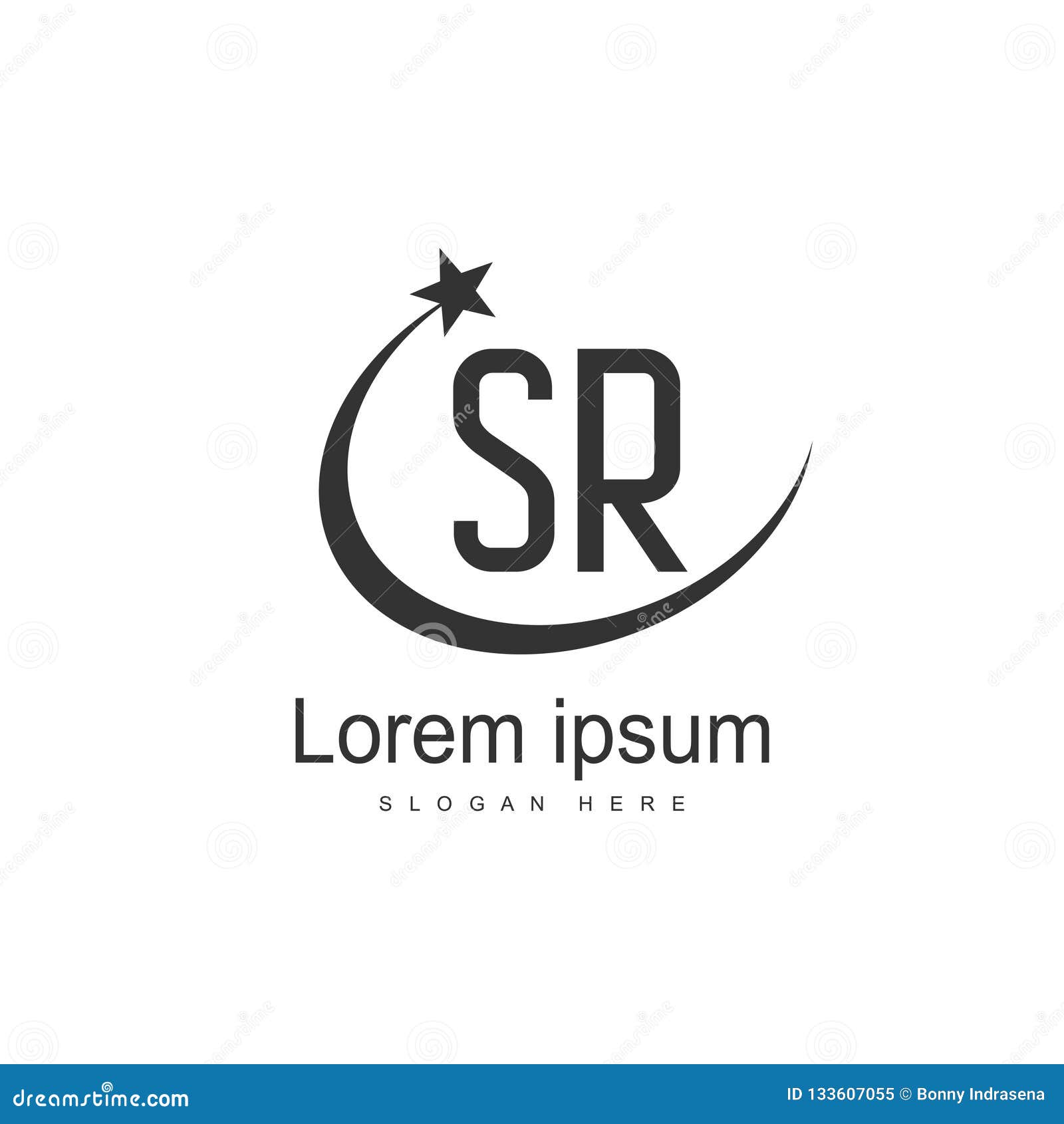Initial Letter SR Logo Template. Minimalist Letter Logo Stock Vector ...