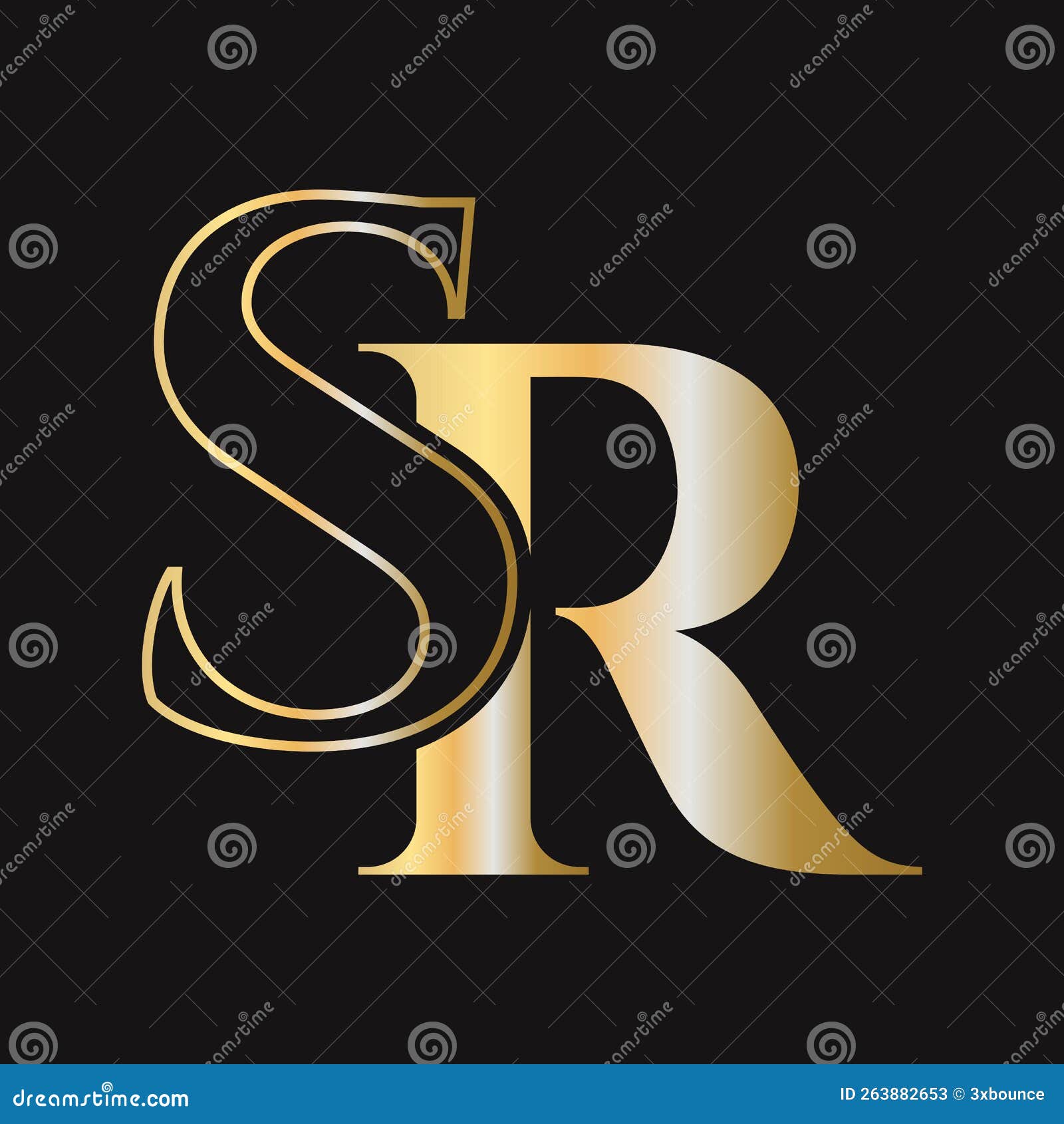 Initial Letter SR, RS Logo Design Vector Template. Monogram SR Logotype ...