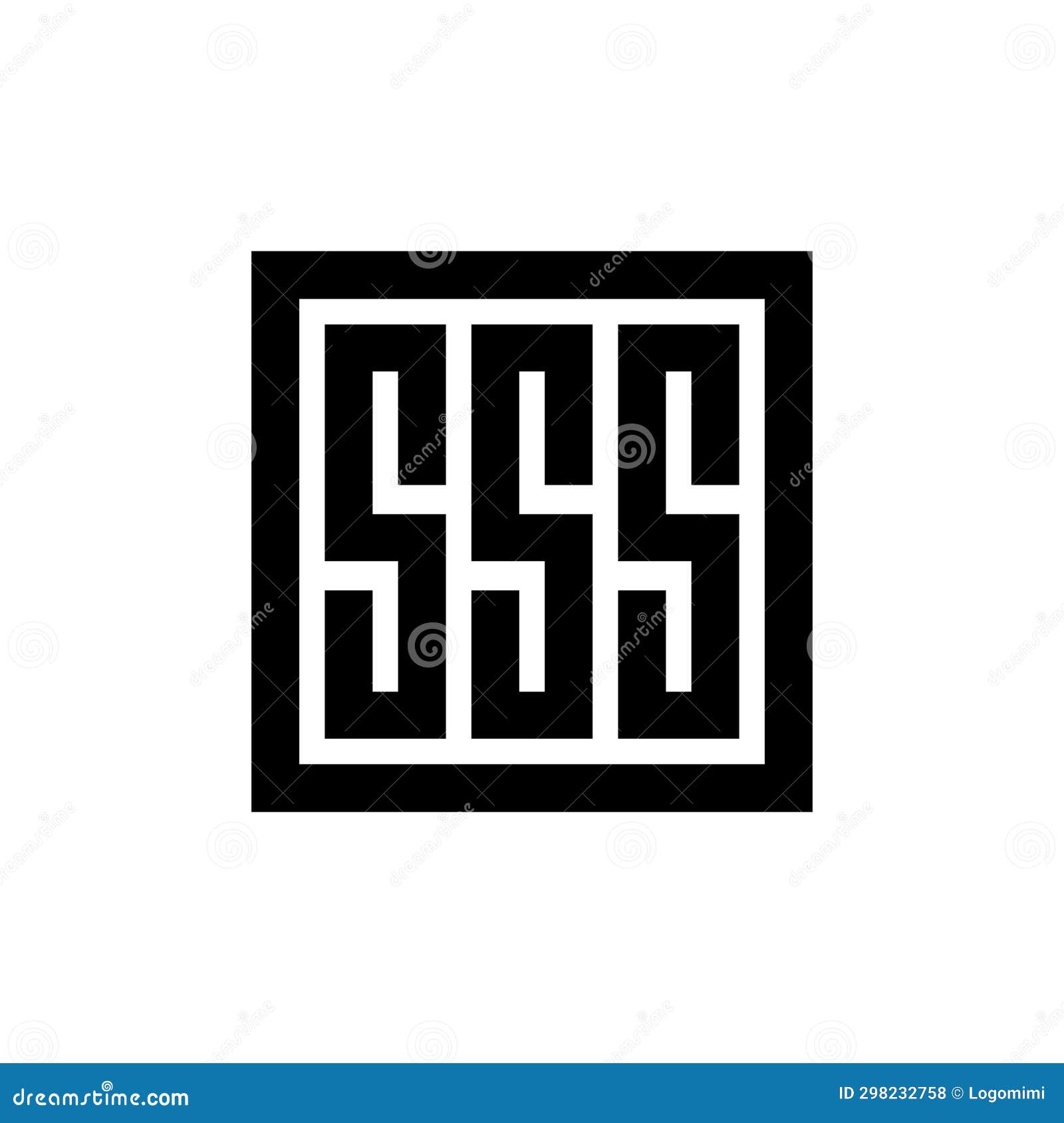 Initial Letter SSS Logo Icon Design Vector, Square Monogram Logo Stock ...