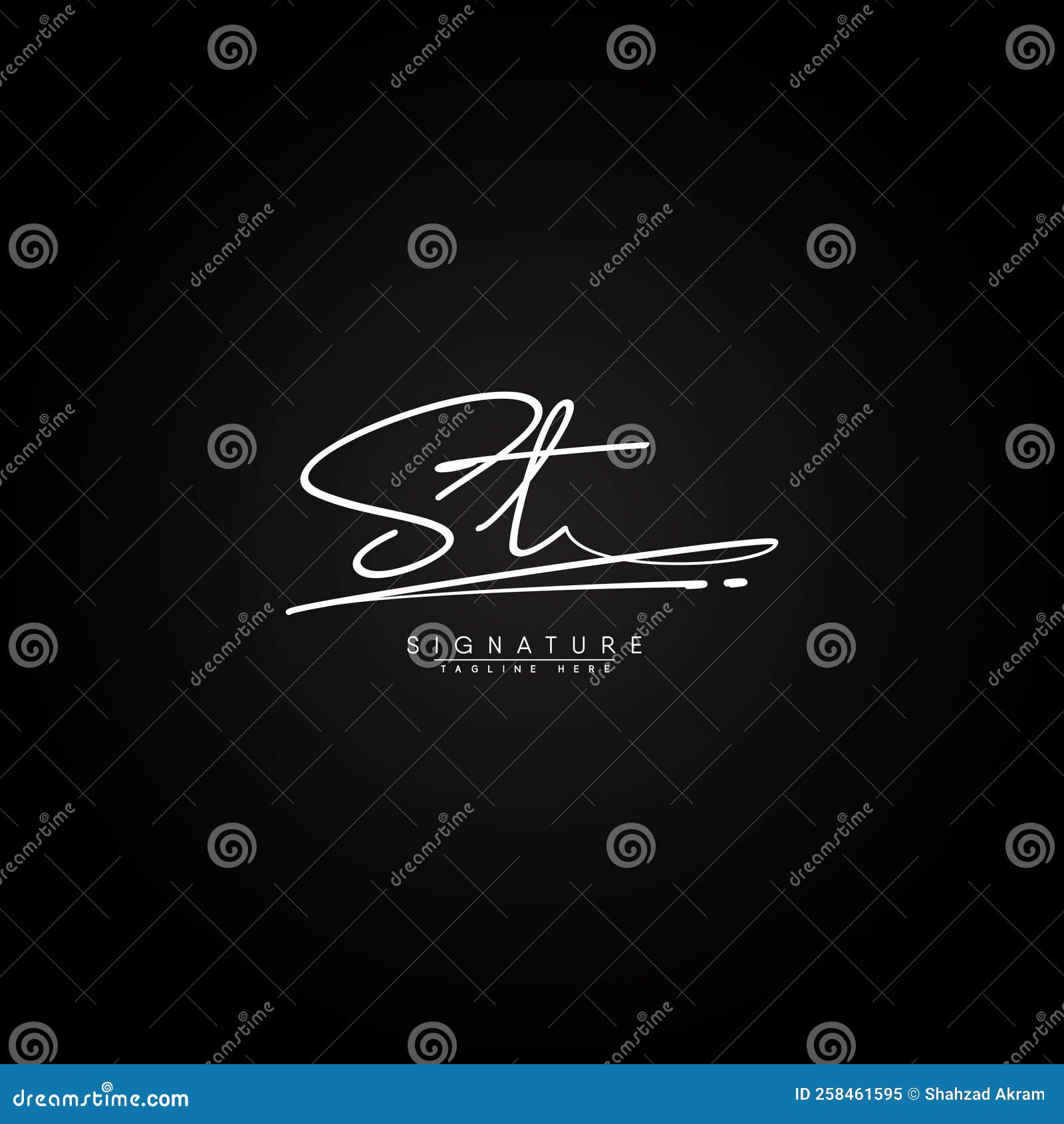 Initial Letter ST Logo, Hand Drawn Signature Logo Stock Vector ...