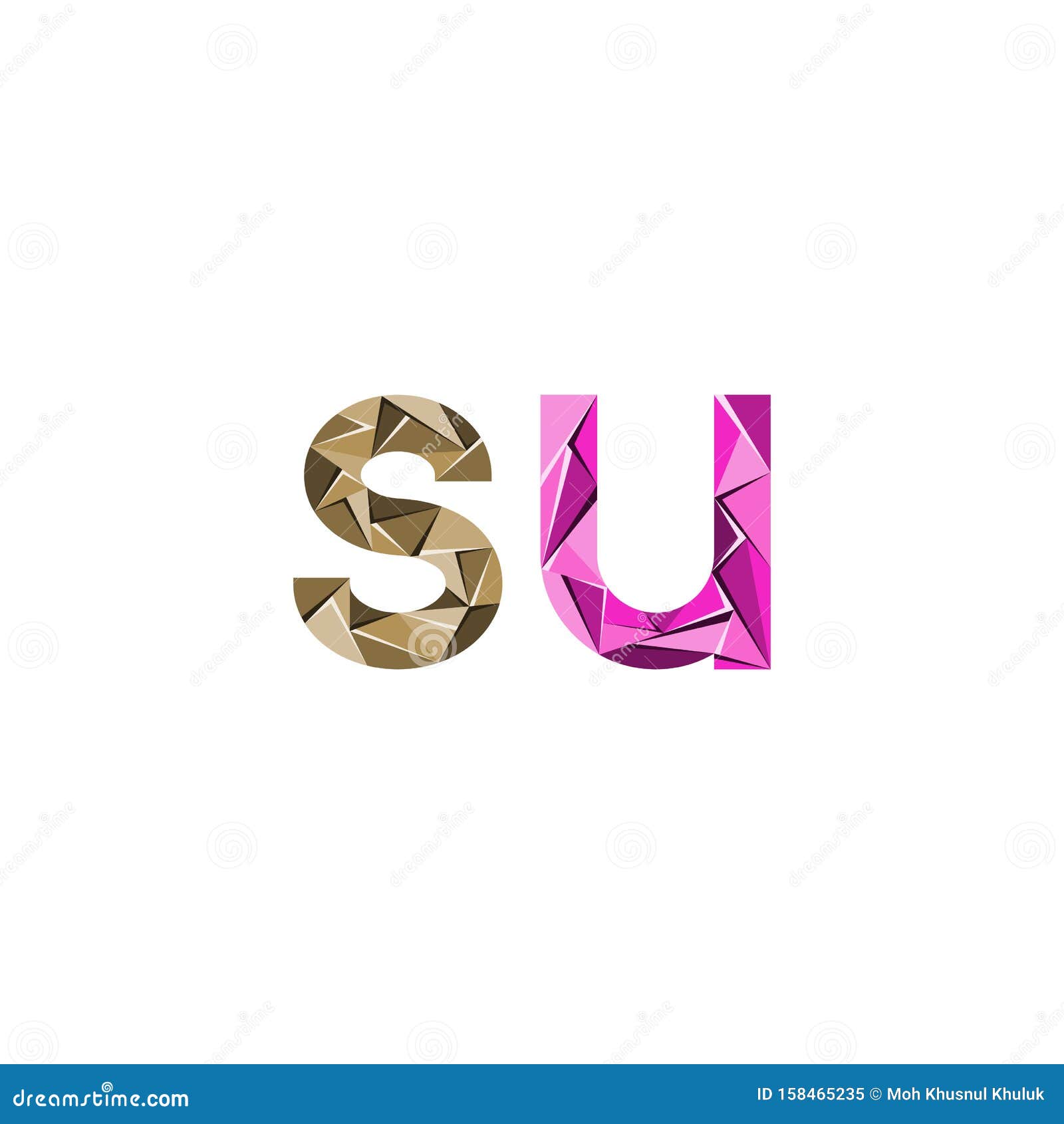 Initial Letter Su Abstract Triangle Logo Vector Stock Vector ...