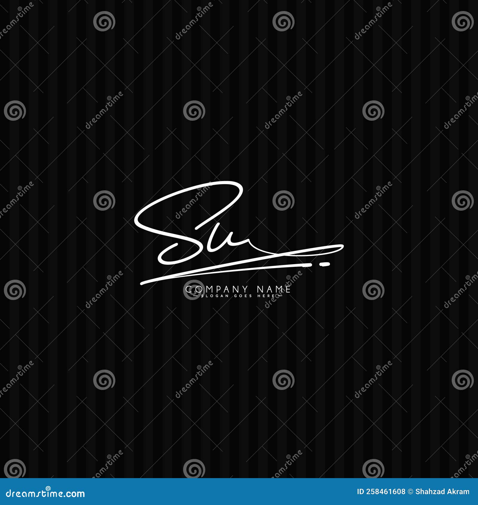 Initial Letter SU Logo - Handwritten Signature Logo Vector Illustration ...