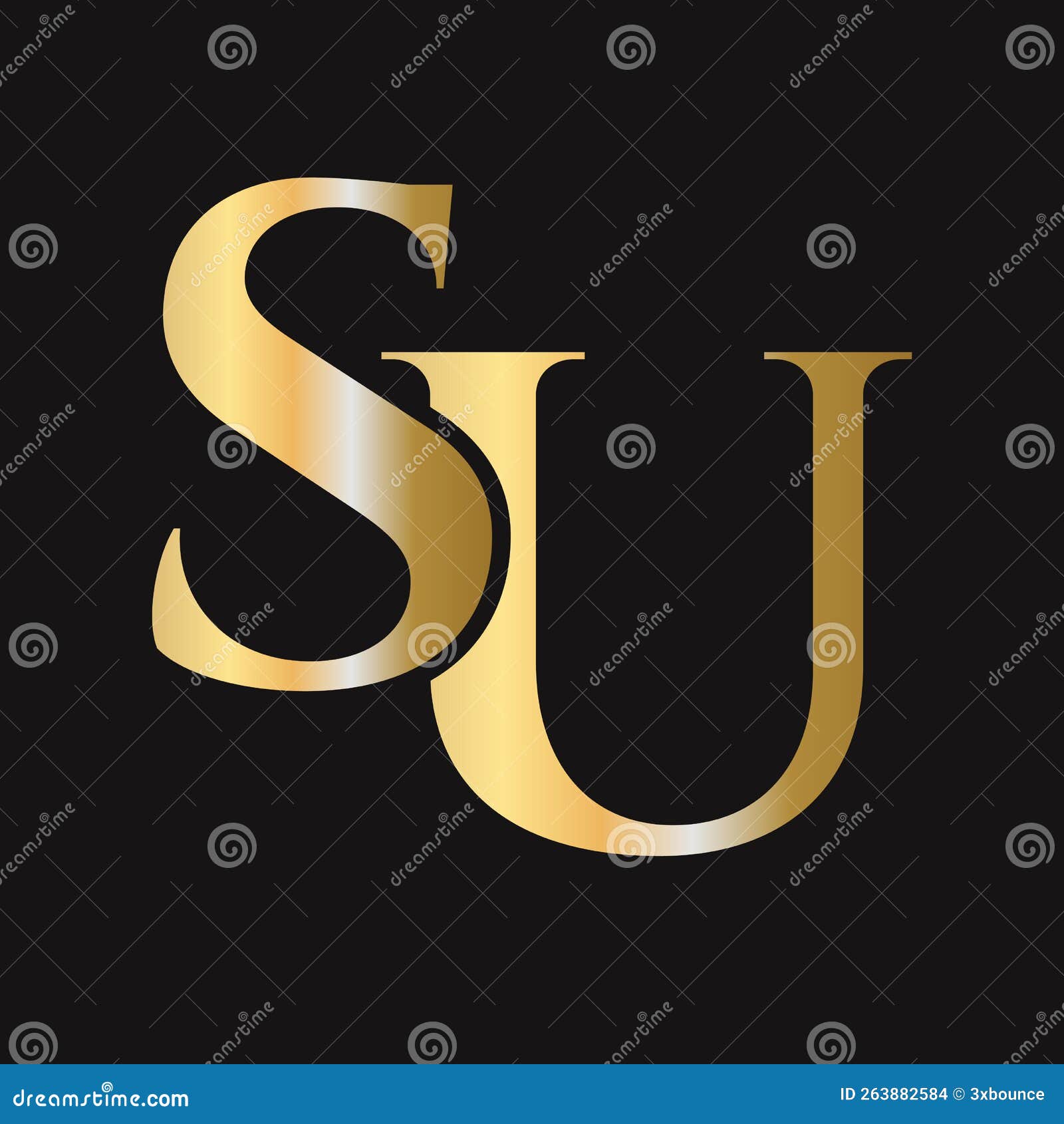 Initial Letter SU, US Logo Design Vector Template. Monogram SU Logotype ...