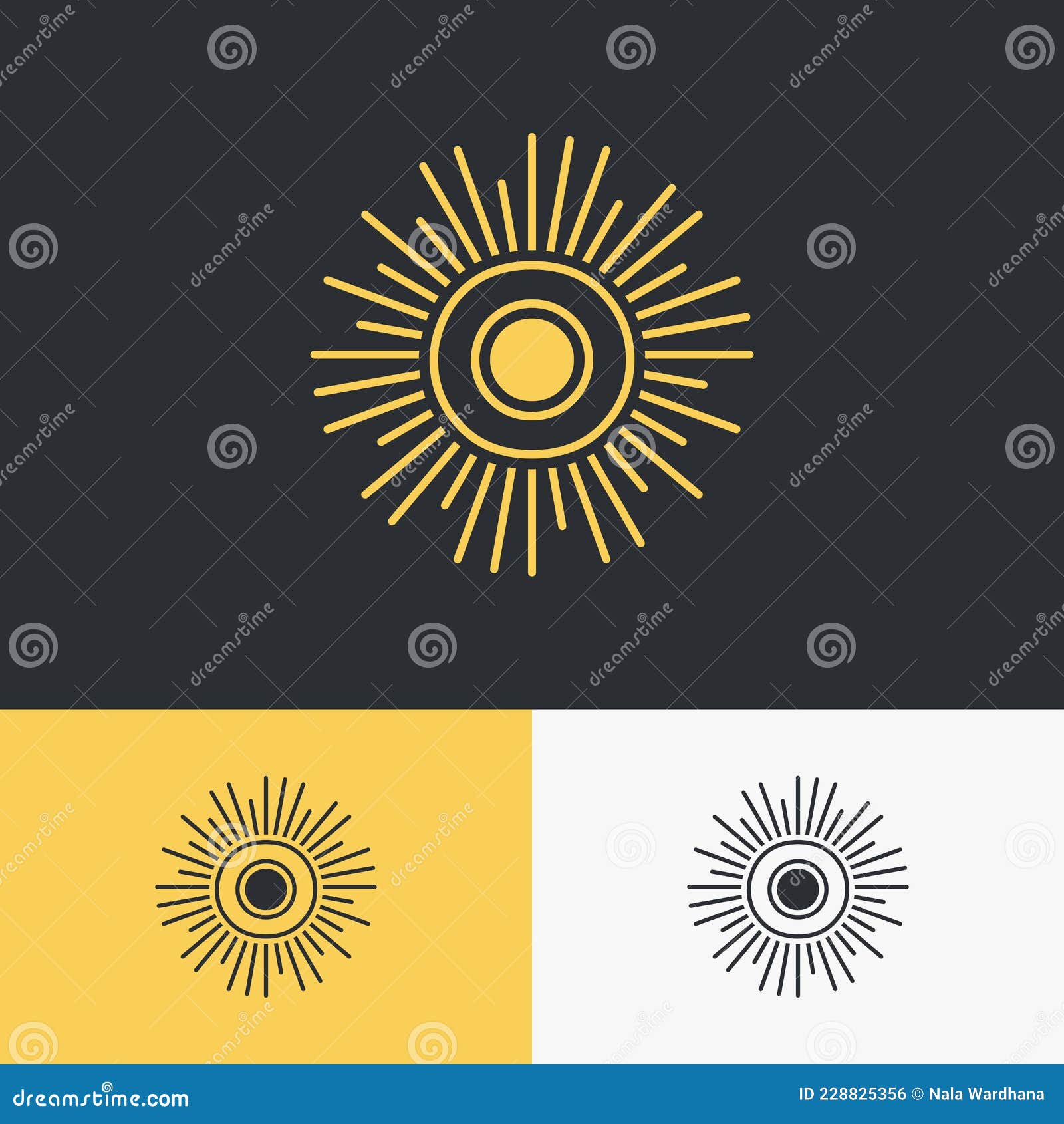 O Initial Letter with Sun Symbol Logo Design. Minimal Vector Graphic ...