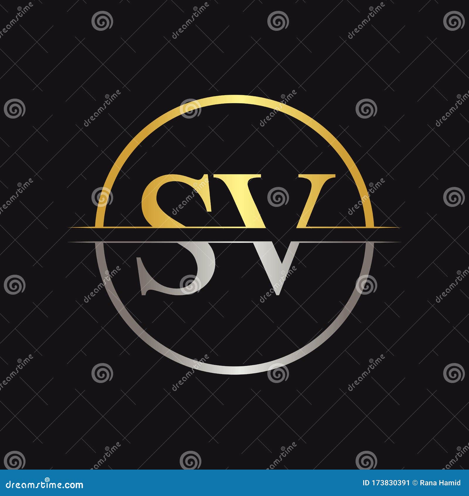 Initial Letter SV Logo Design Vector Template. SV Letter Logo Design ...