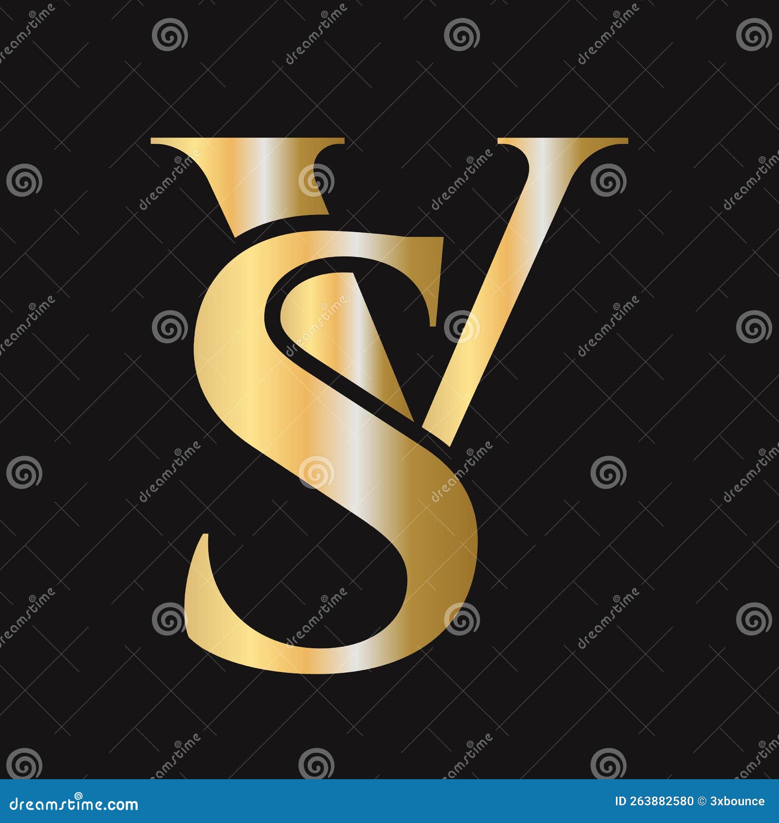 Initial Letter SV, VS Logo Design Vector Template. Monogram SV Logotype ...