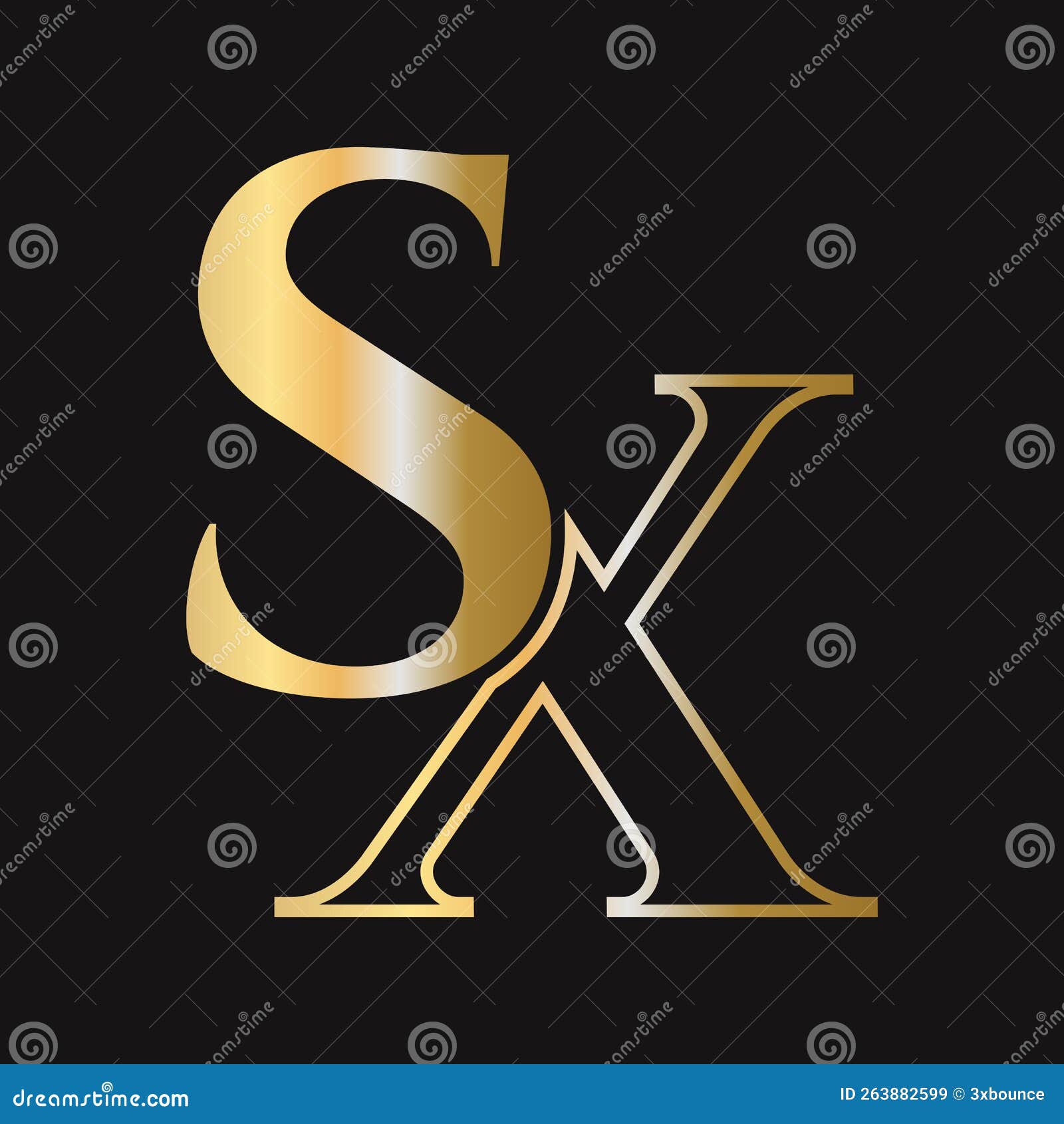 Initial Letter SX, XS Logo Design Vector Template. Monogram SX Logotype ...