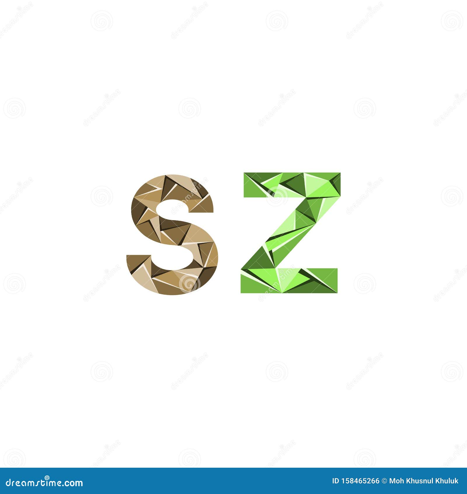 Initial Letter Sz Abstract Triangle Logo Vector Stock Vector ...