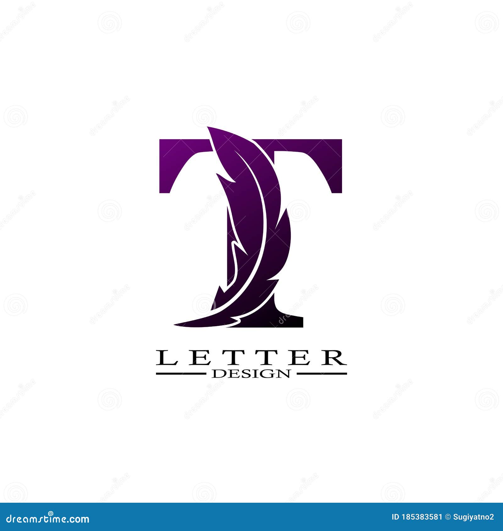 Initial Letter T Logo with Feather. Trendy Design Concept Luxury ... Initial Letter T Logo with Feather. Trendy Design Concept Luxury ...