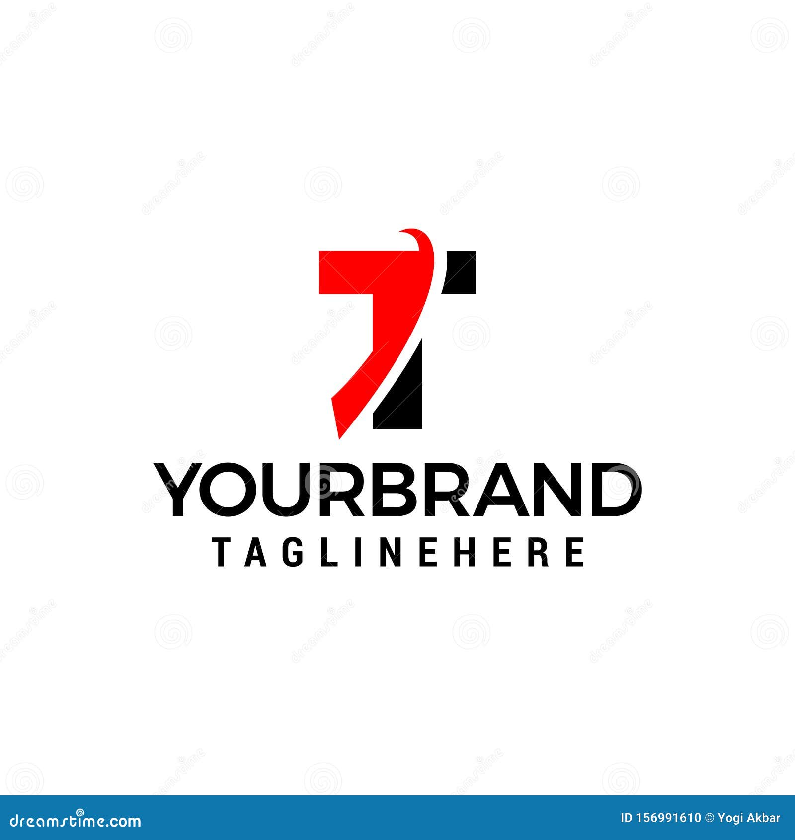 Initial Letter T Logo with Slice Element Graphic Vector Template Stock ...