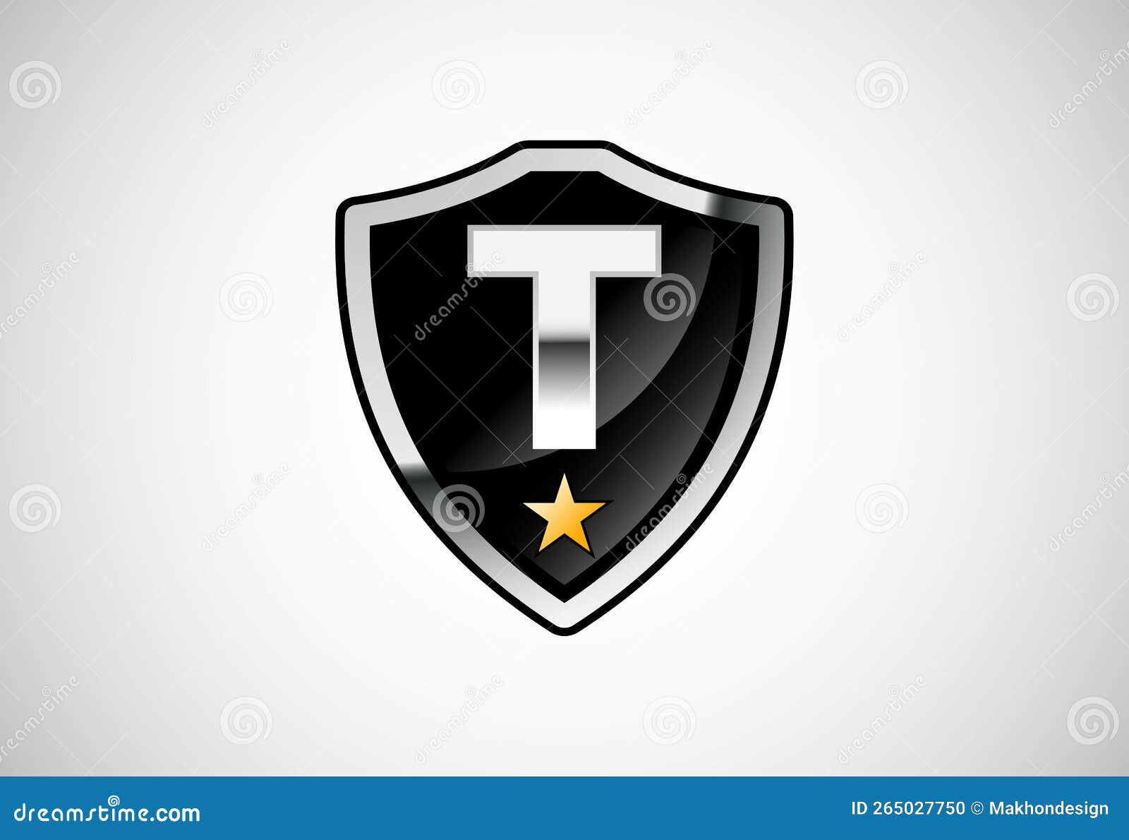 Initial Letter T with Shield Icon Logo Design Vector Illustration ...