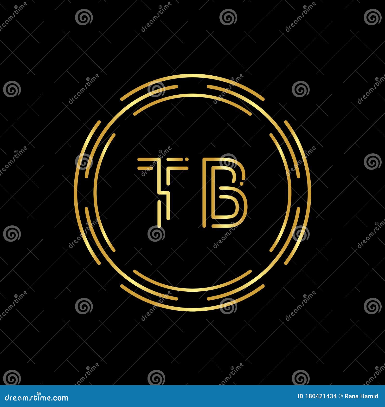 Initial Letter TB Logo Creative Typography Vector Template. Circle ...