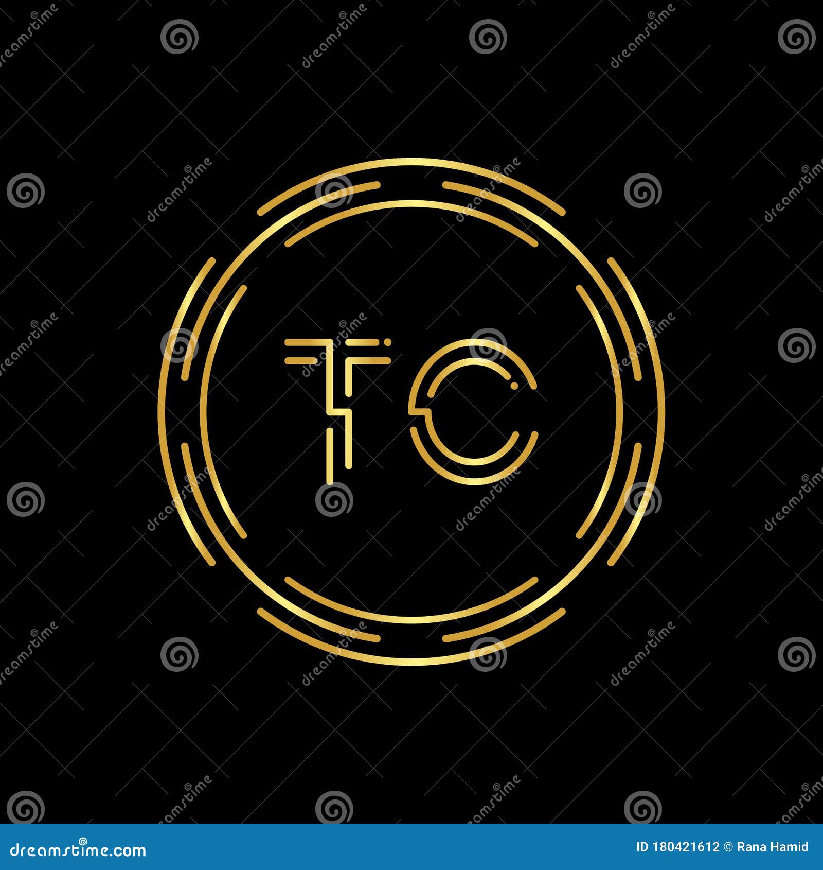 Initial Letter TC Logo Creative Typography Vector Template. Circle ...