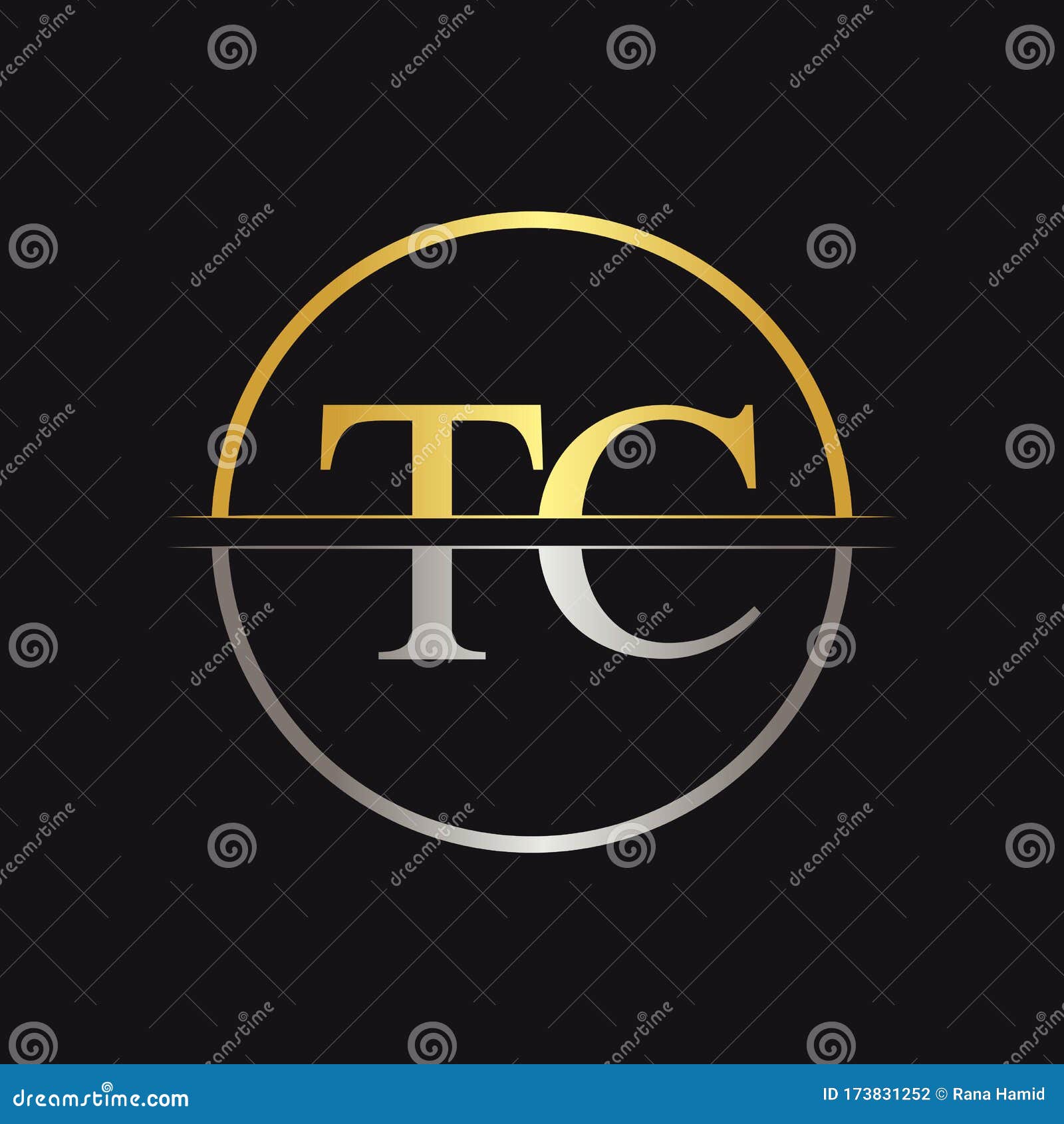 Initial Letter TC Logo Design Vector Template. Linked Typography TC ...