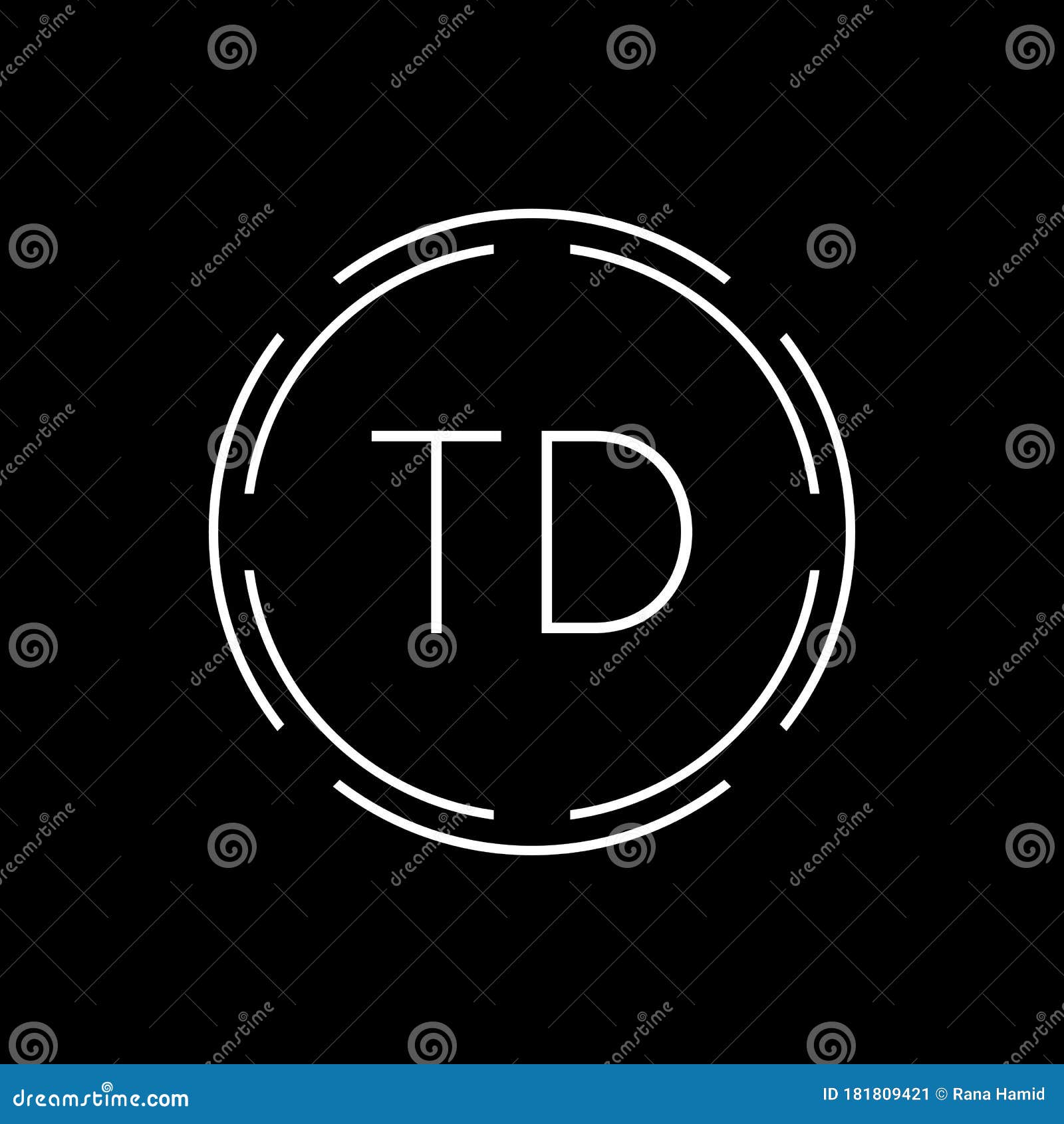 Initial Letter TD Logo Creative Typography Vector Template. Circle ...