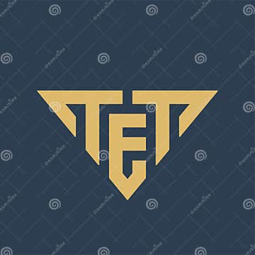 Initial Letter TET Logo Icon Vector, Triangle Shape Monogram Logo ...