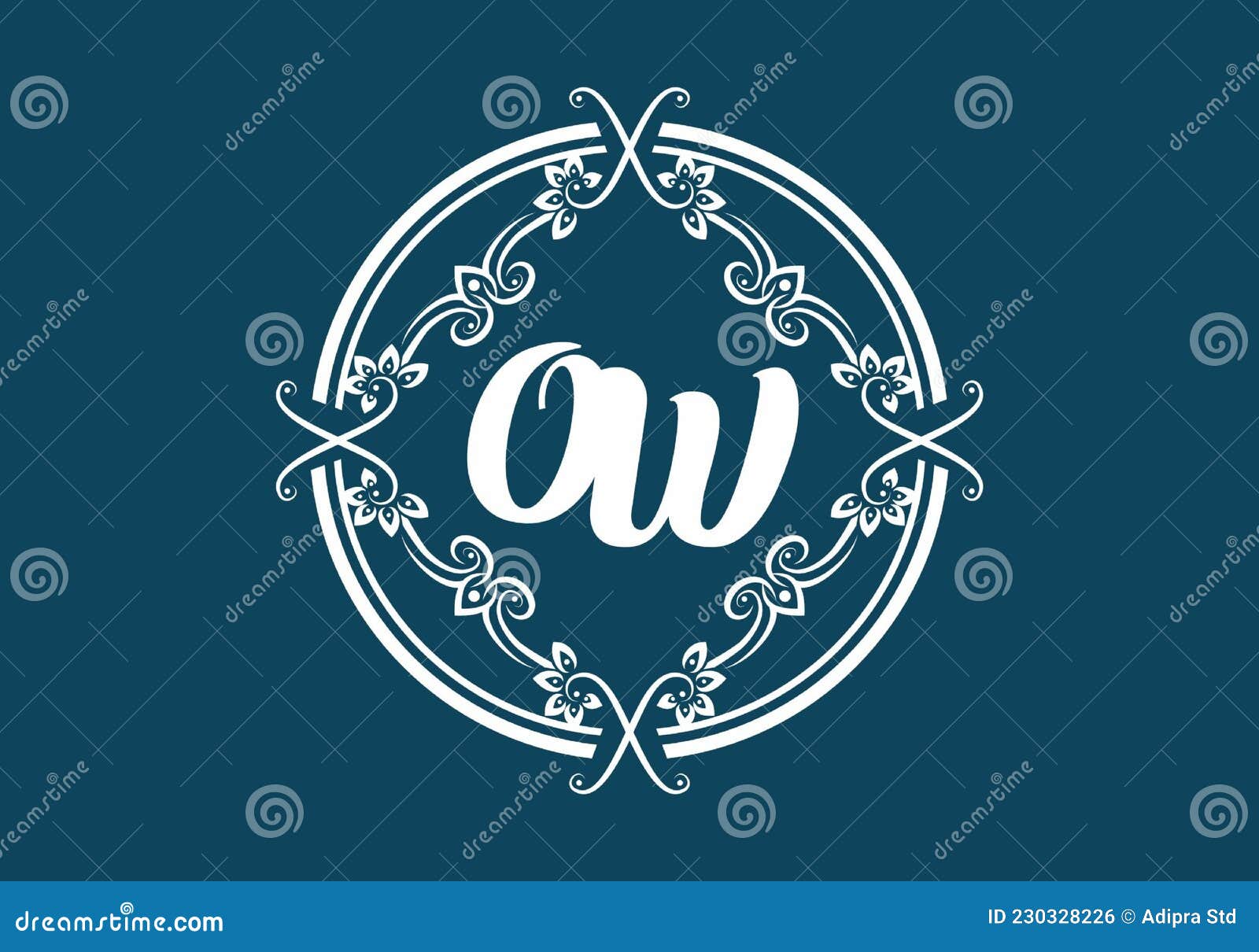 Initial letter text of OW stock vector. Illustration of graphic - 230328226