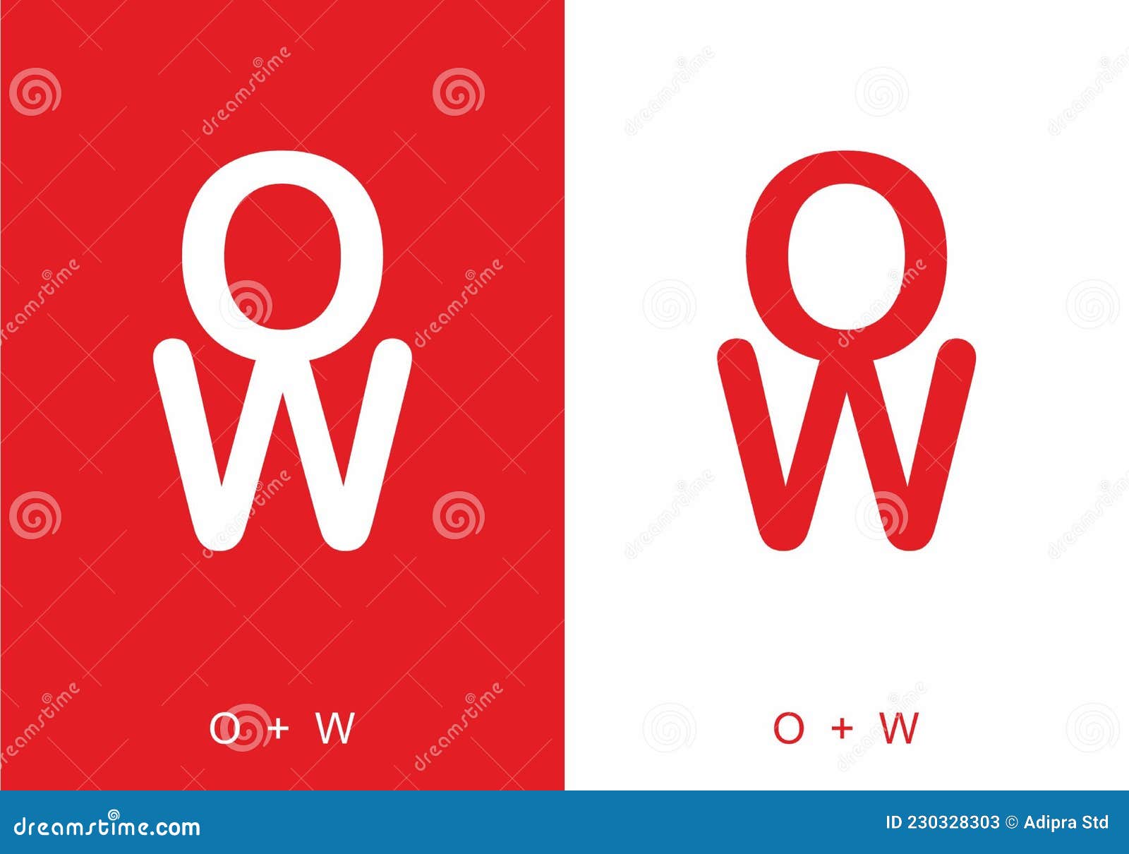 Initial letter text of OW stock vector. Illustration of background ...